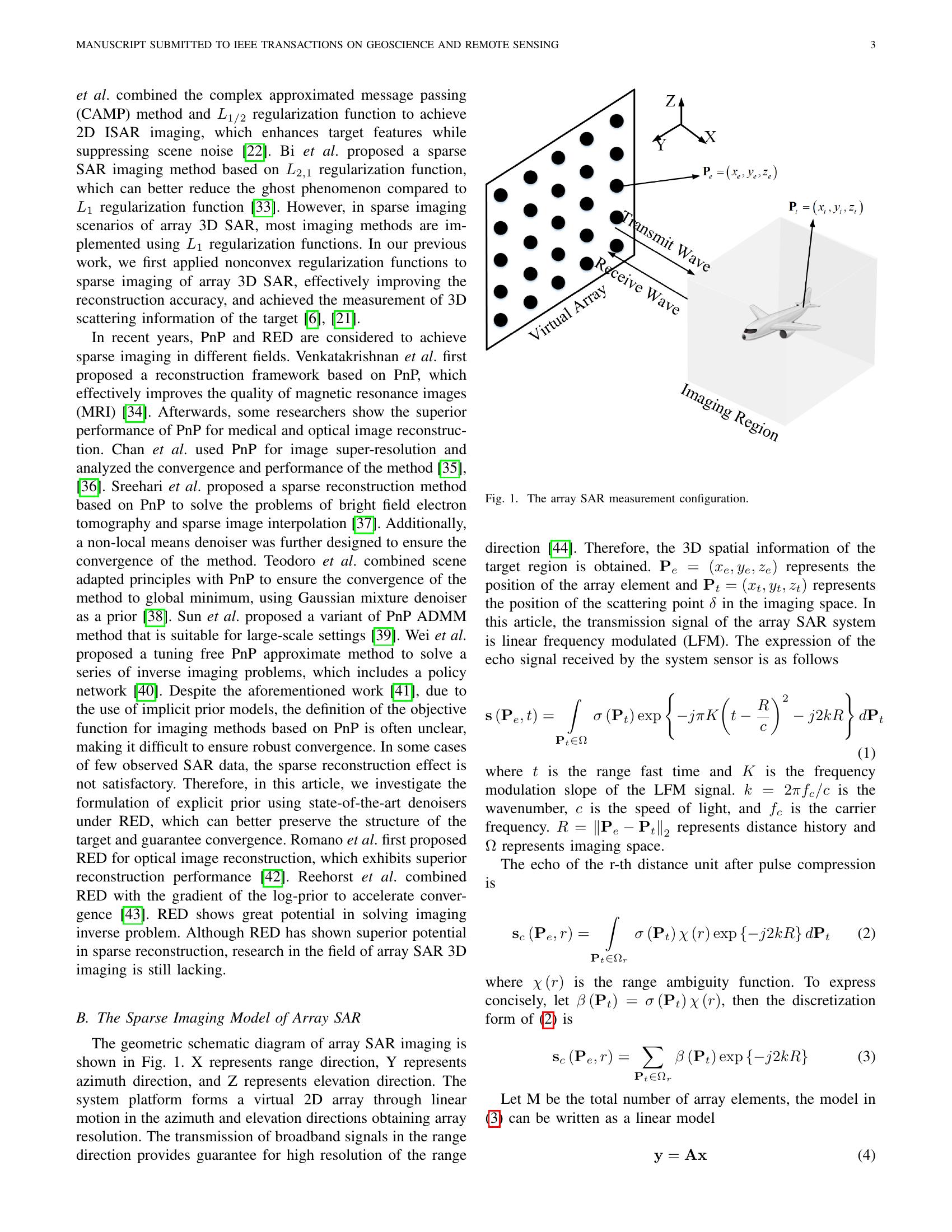 Array SAR 3D Sparse Imaging Based on Regularization by Denoising Under Few Observed Data - 智源社区论文