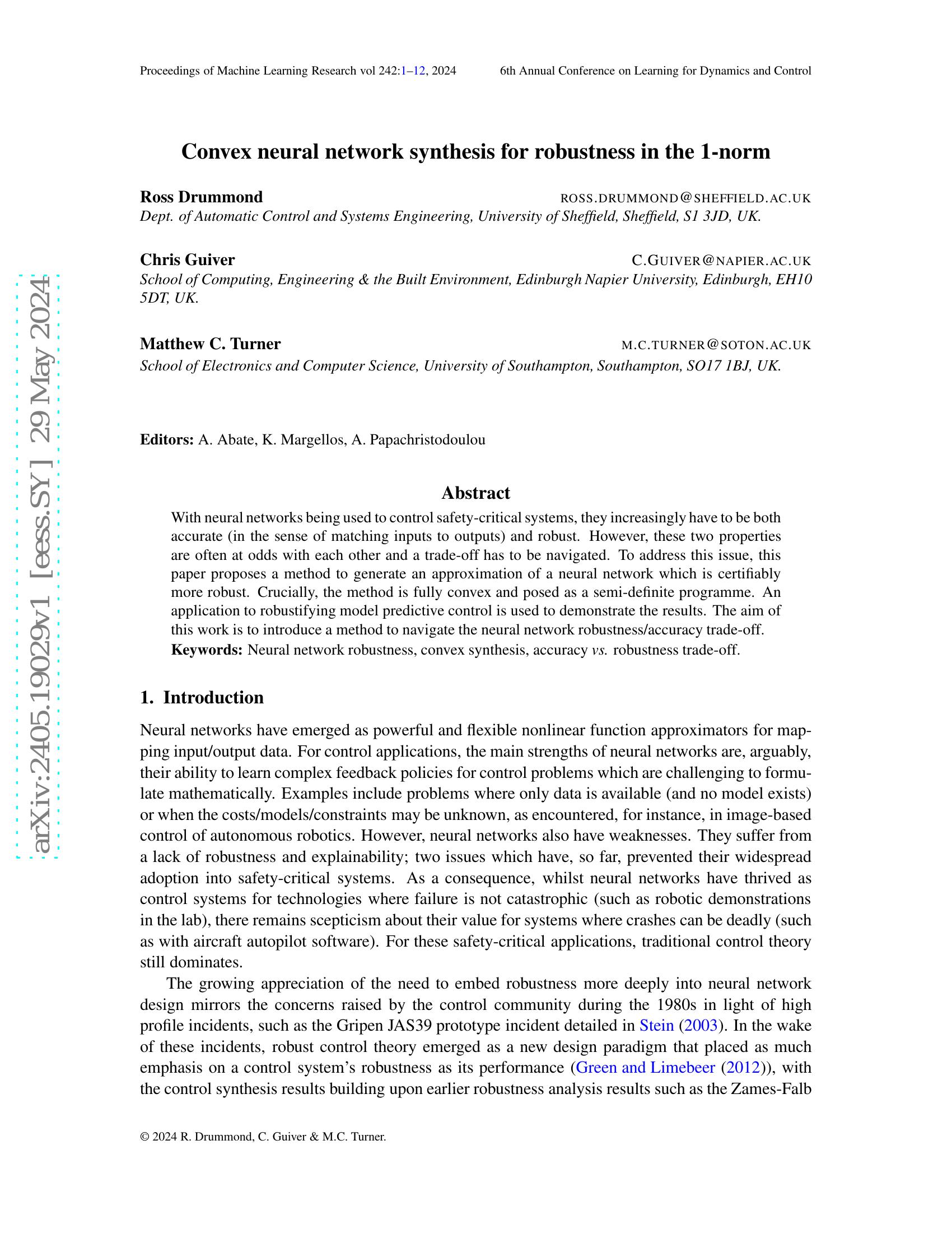 Convex neural network synthesis for robustness in the 1-norm - 智源社区论文