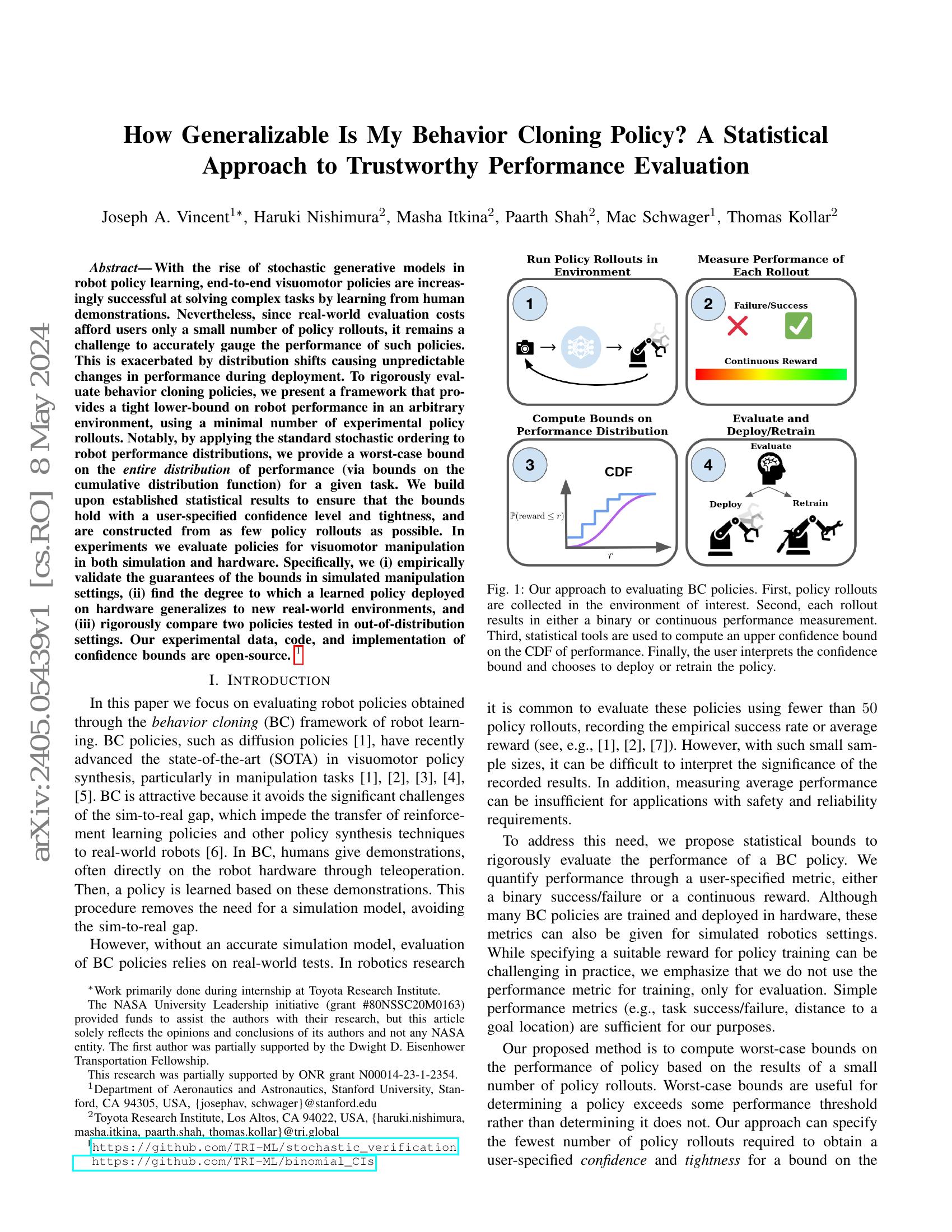 How Generalizable Is My Behavior Cloning Policy? A Statistical Approach to Trustworthy ...