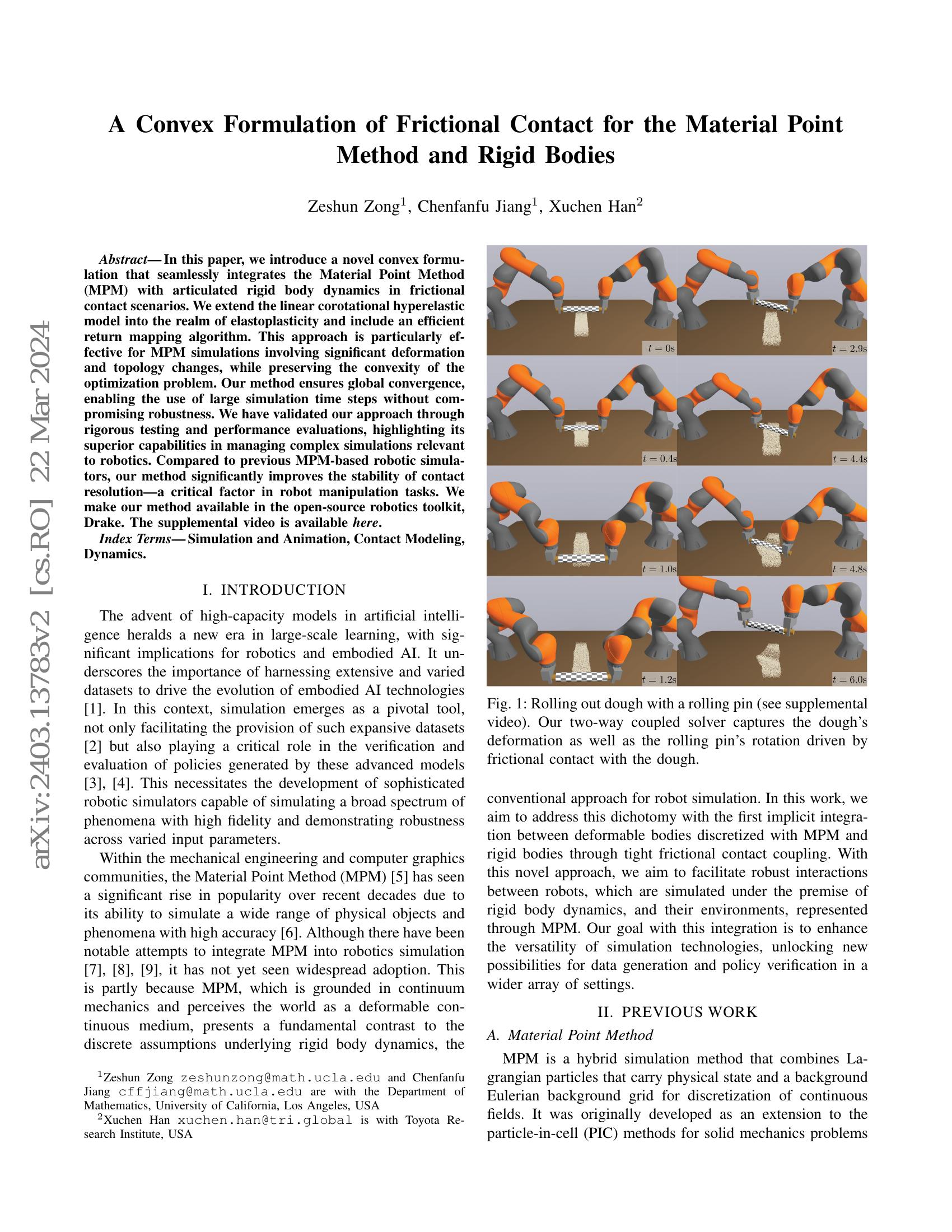 A Convex Formulation of Frictional Contact for the Material Point Method and Rigid Bodies - 智源社区论文