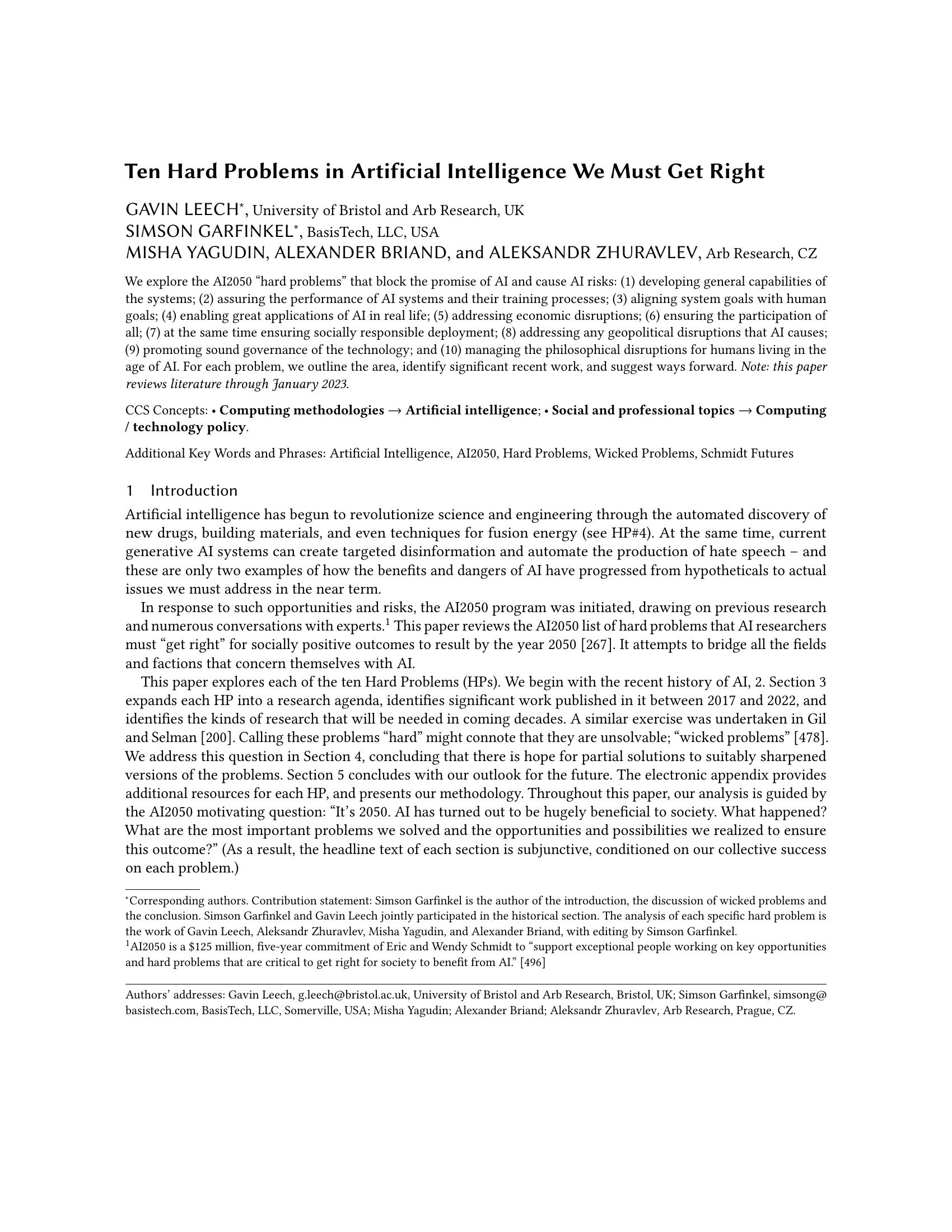 Ten Hard Problems in Artificial Intelligence We Must Get Right - 智源社区论文