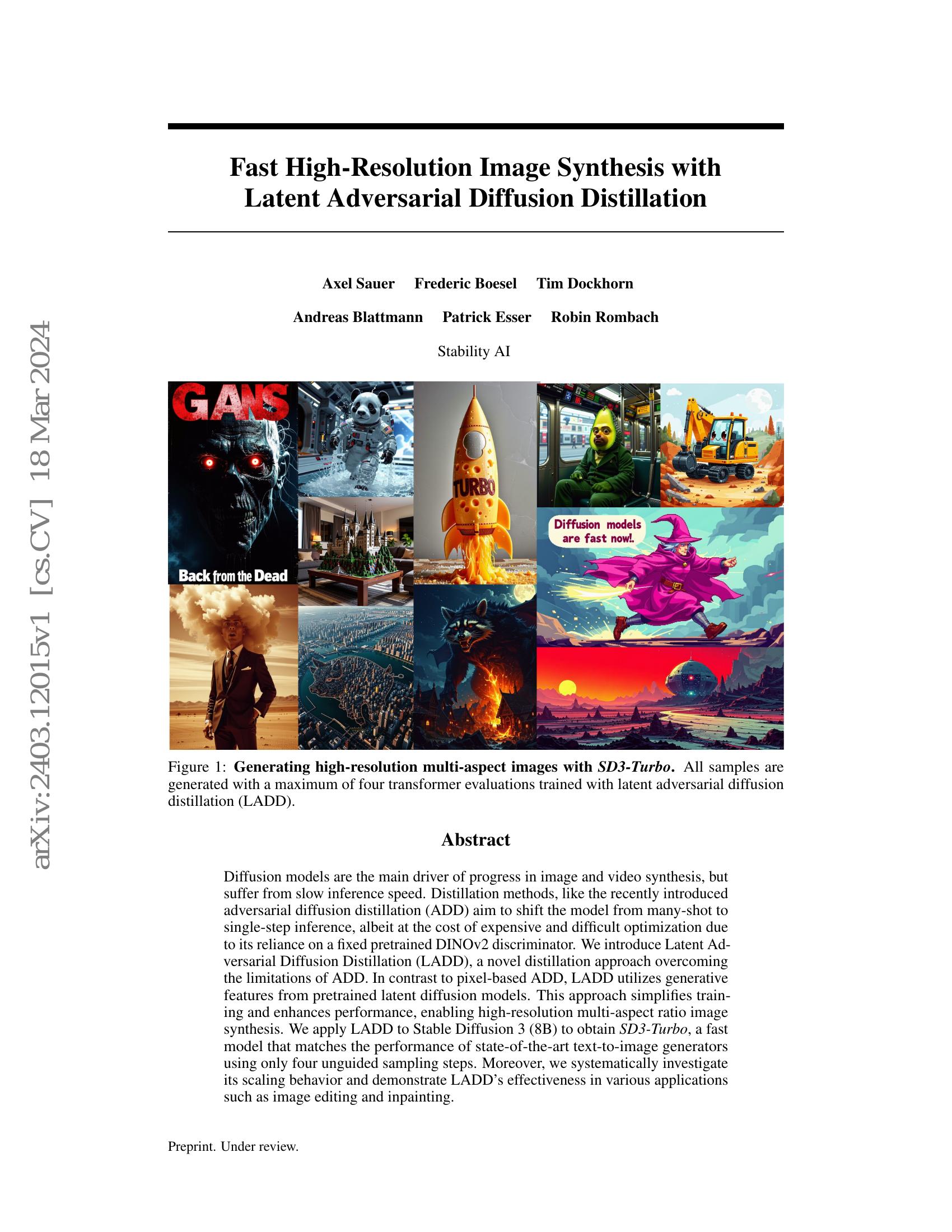 Fast High-Resolution Image Synthesis with Latent Adversarial Diffusion ...