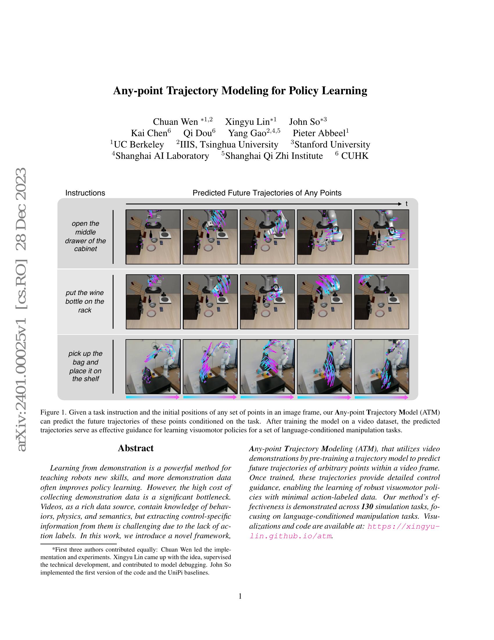 Any-point Trajectory Modeling for Policy Learning - 智源社区论文