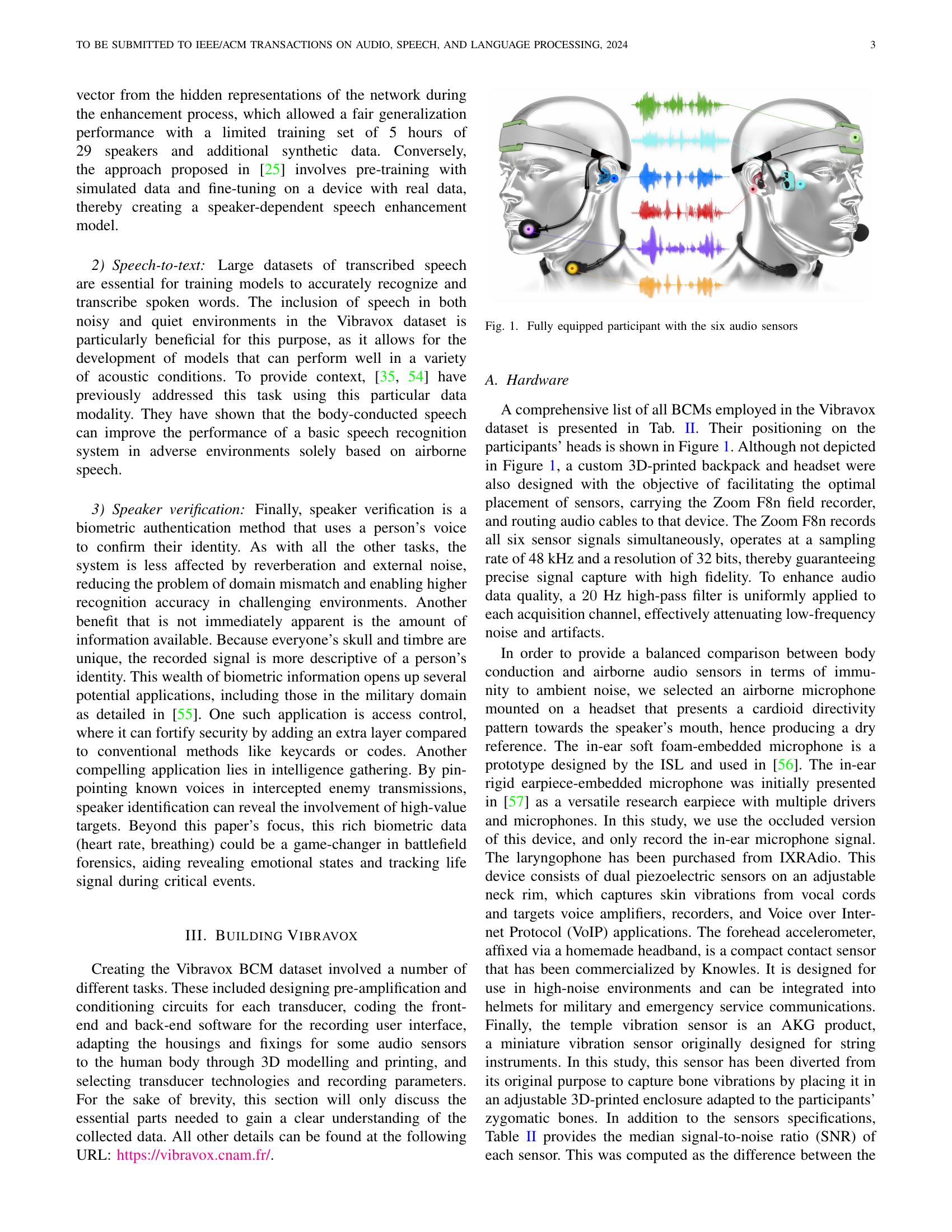 Vibravox: A Dataset of French Speech Captured with Body-conduction ...
