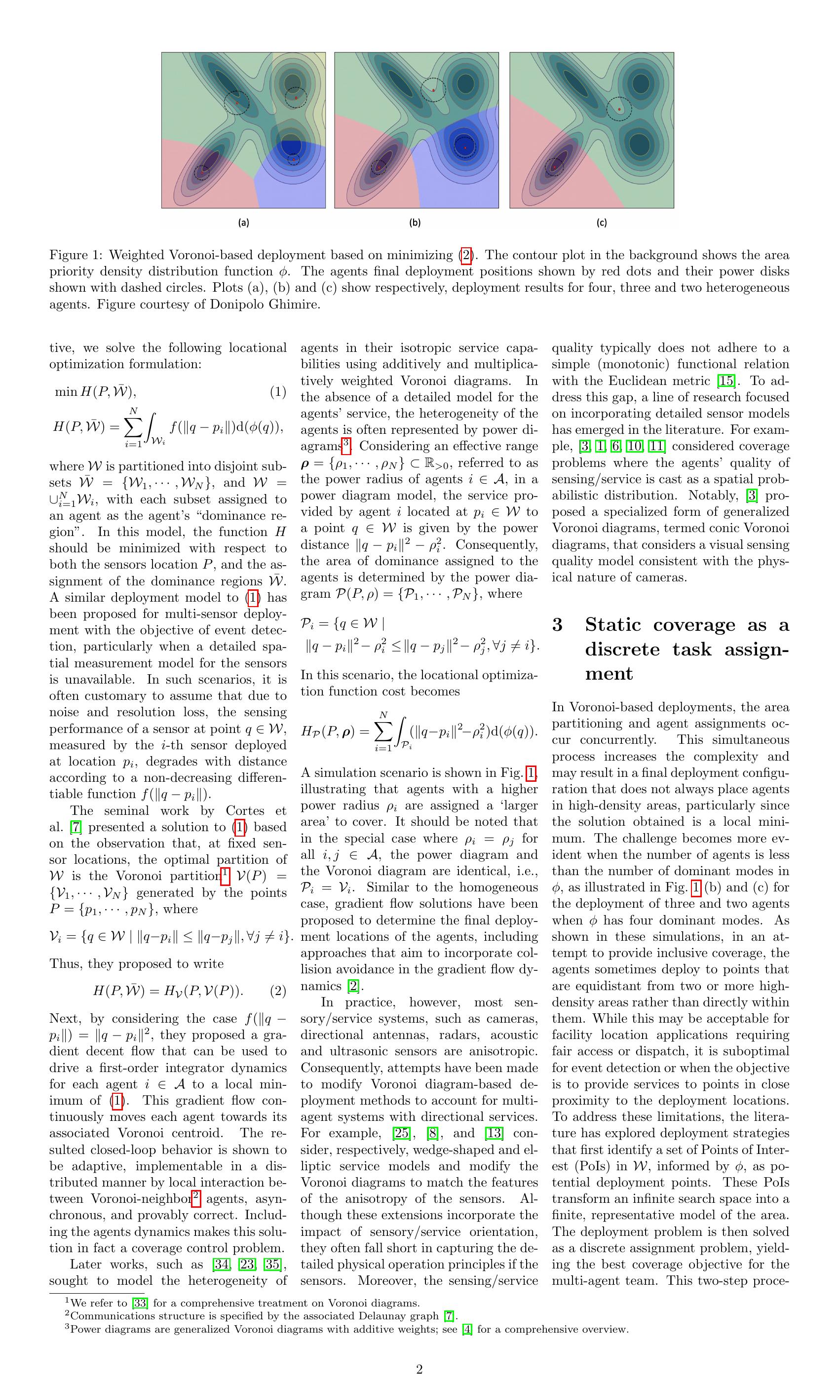 Multi Agent Coverage Control From Discrete Assignments To Continuous Multi Agent Distribution
