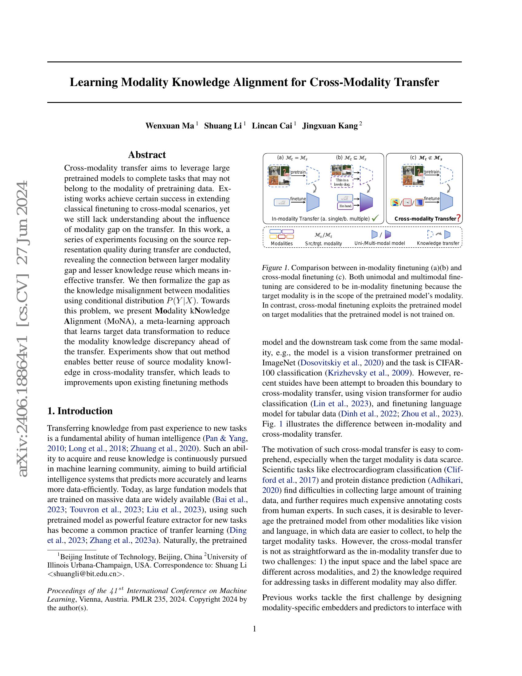 Learning Modality Knowledge Alignment for Cross-Modality Transfer - 智源社区论文