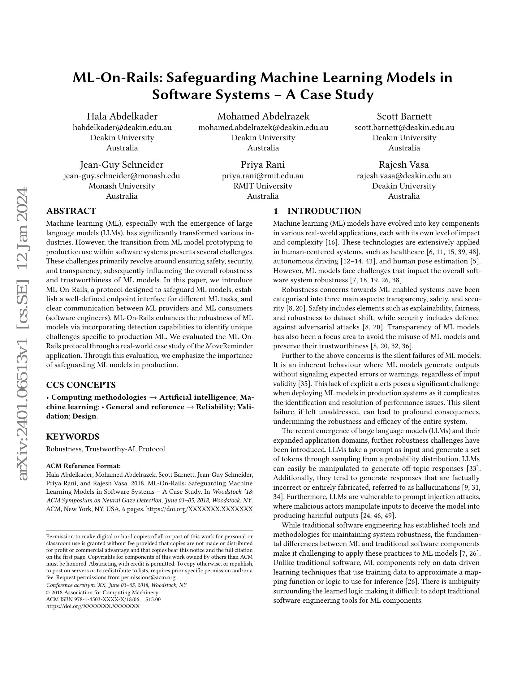 ML-On-Rails: Safeguarding Machine Learning Models in Software Systems A ...