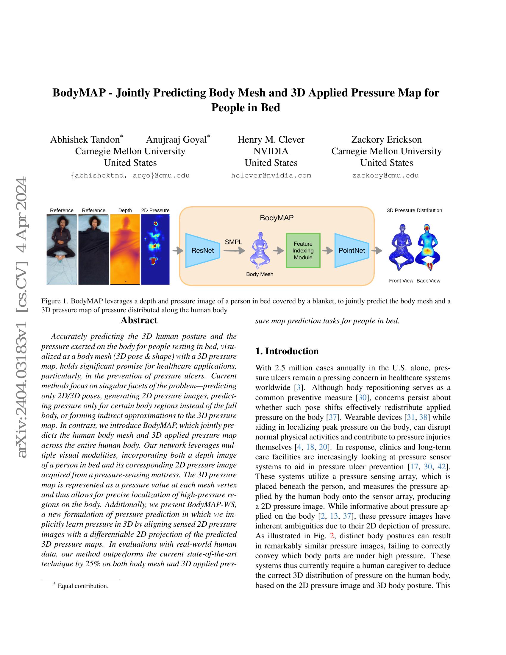 BodyMAP -- Jointly Predicting Body Mesh and 3D Applied Pressure Map for ...