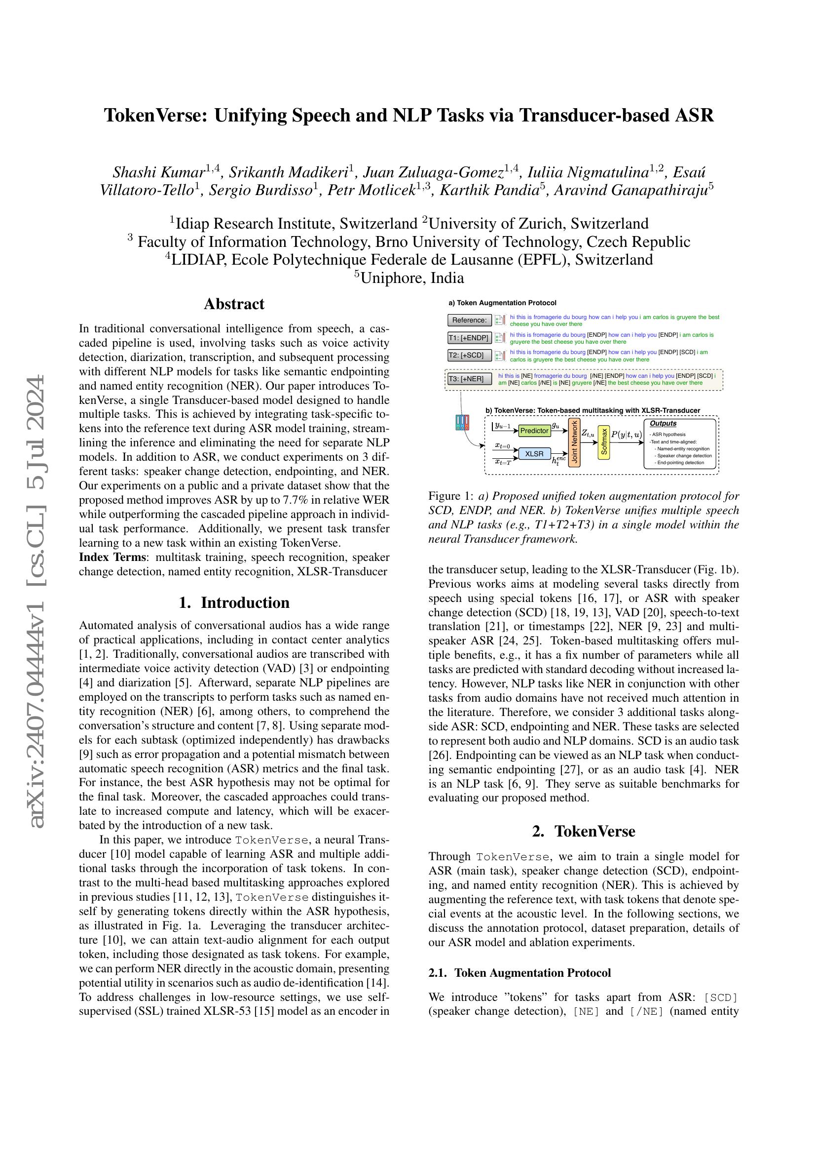 TokenVerse: Unifying Speech and NLP Tasks via Transducer-based ASR - 智源社区论文