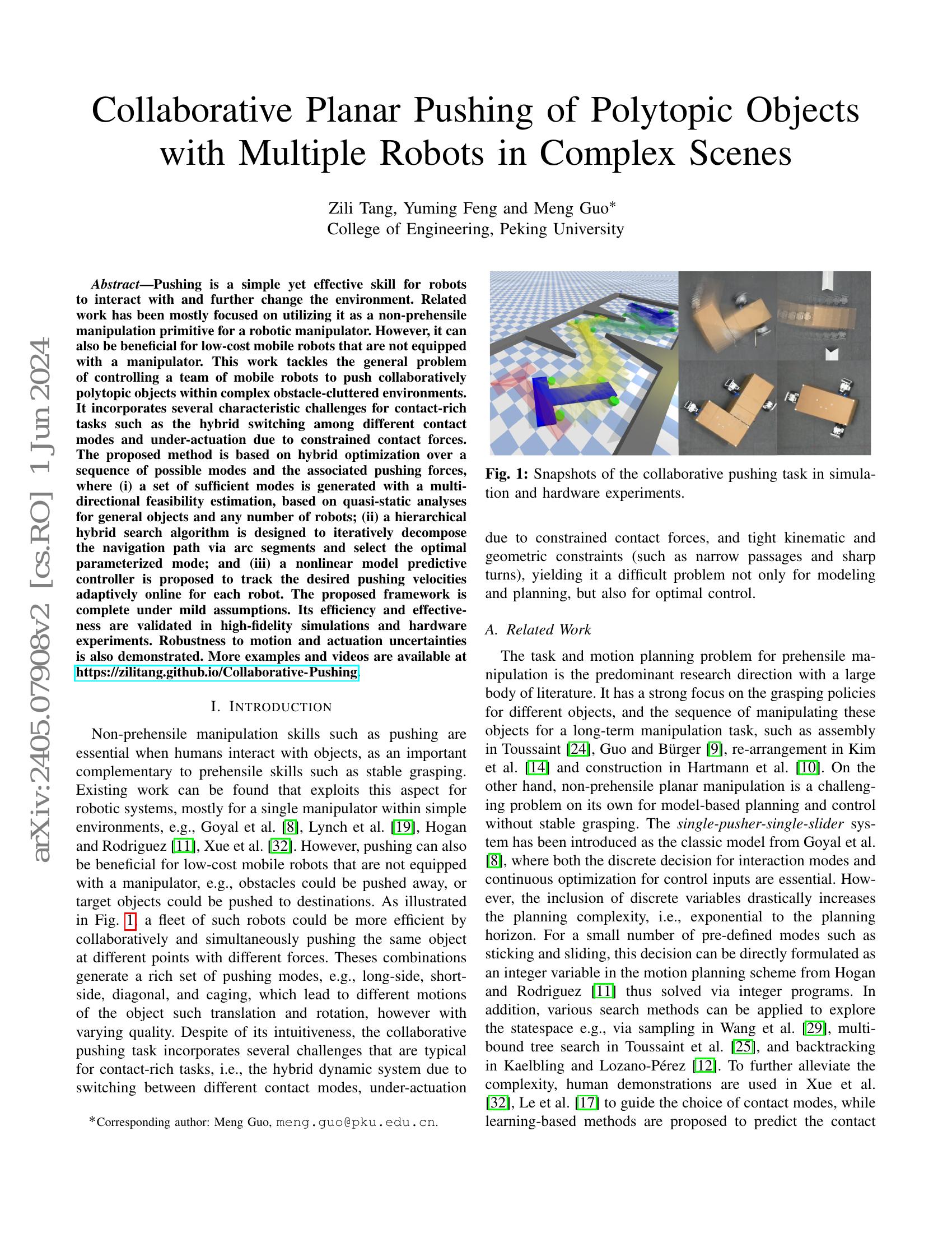 Collaborative Planar Pushing of Polytopic Objects with Multiple Robots in Complex Scenes - 智源社区论文