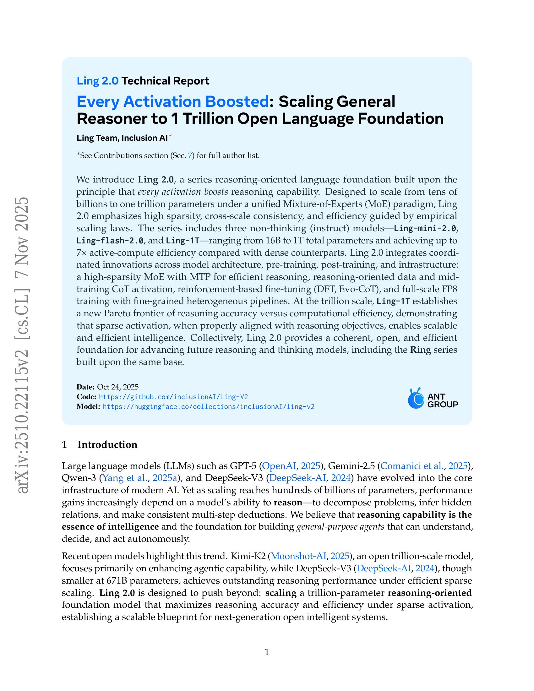 Every Activation Boosted: Scaling General Reasoner to 1 Trillion Open ...