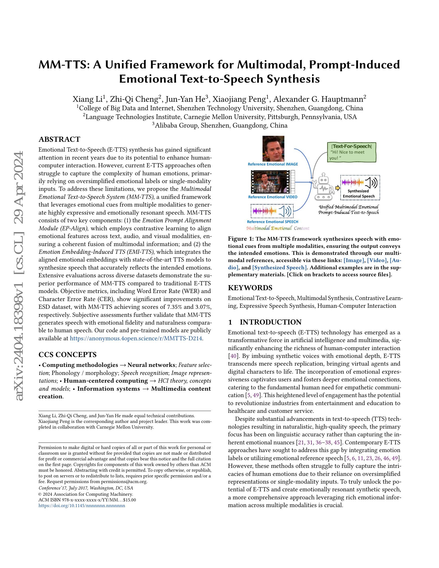 MM-TTS: A Unified Framework for Multimodal, Prompt-Induced Emotional ...