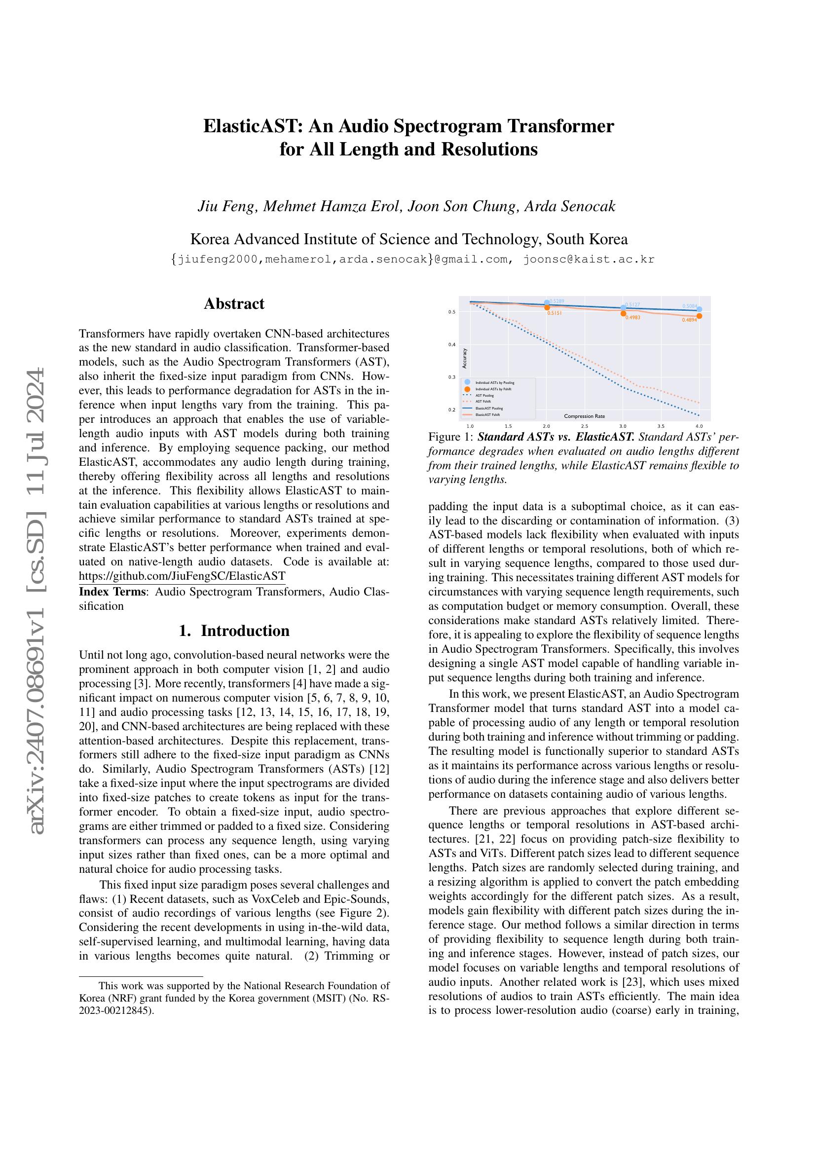 ElasticAST: An Audio Spectrogram Transformer for All Length and ...