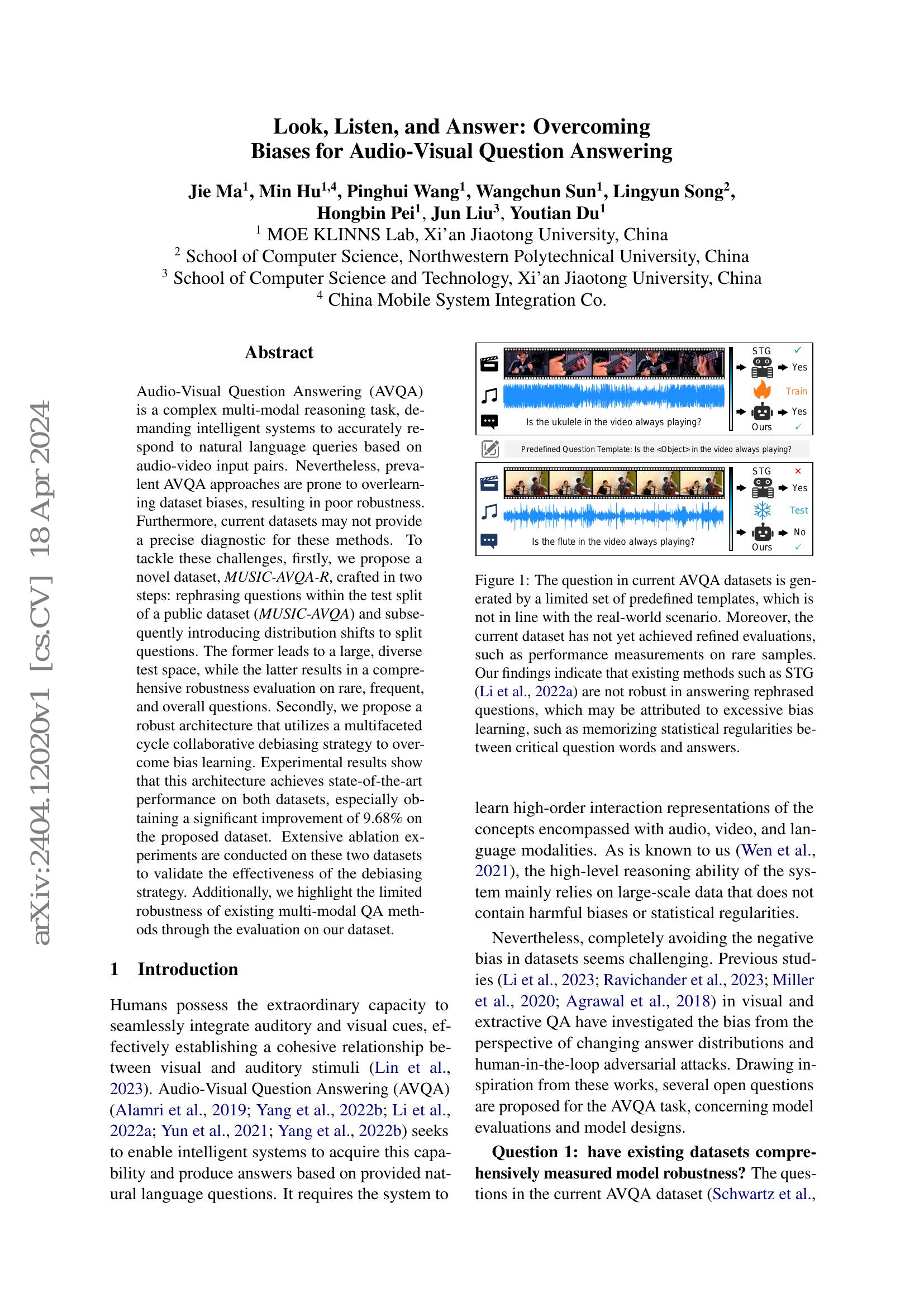 Look, Listen, and Answer: Overcoming Biases for Audio-Visual Question ...