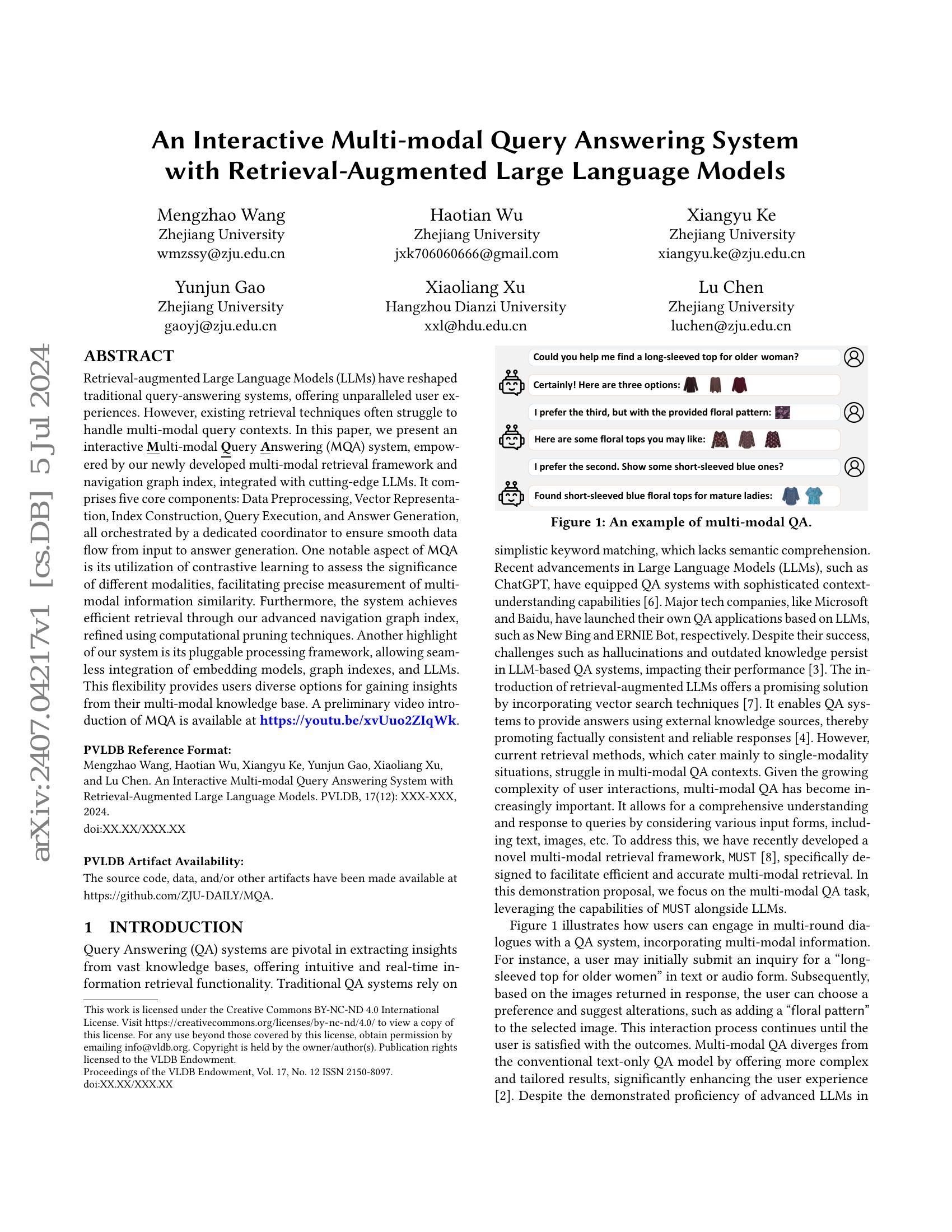 An Interactive Multi-modal Query Answering System with Retrieval-Augmented Large Language Models ...