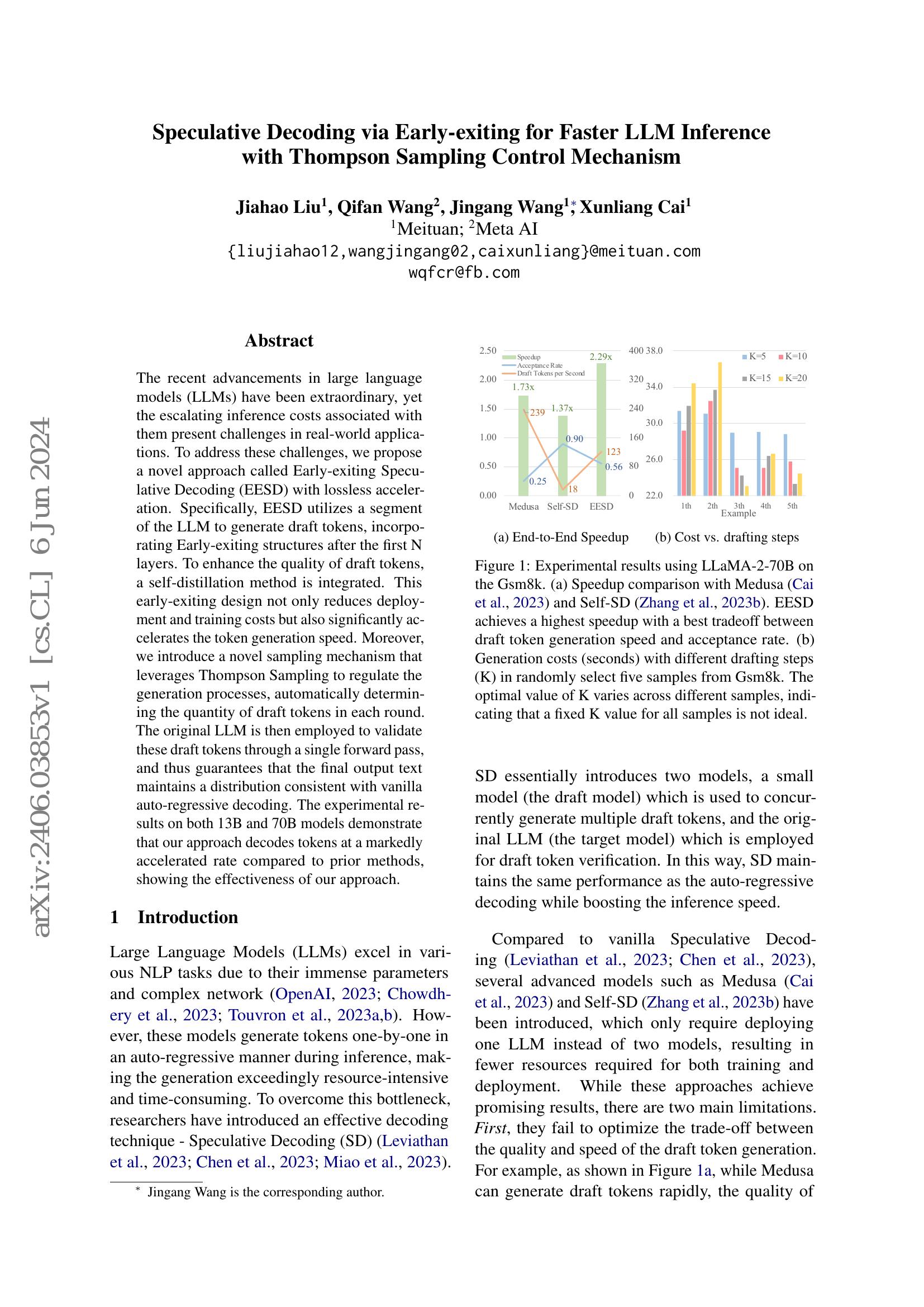 Speculative Decoding via Early-exiting for Faster LLM Inference with Thompson Sampling Control ...
