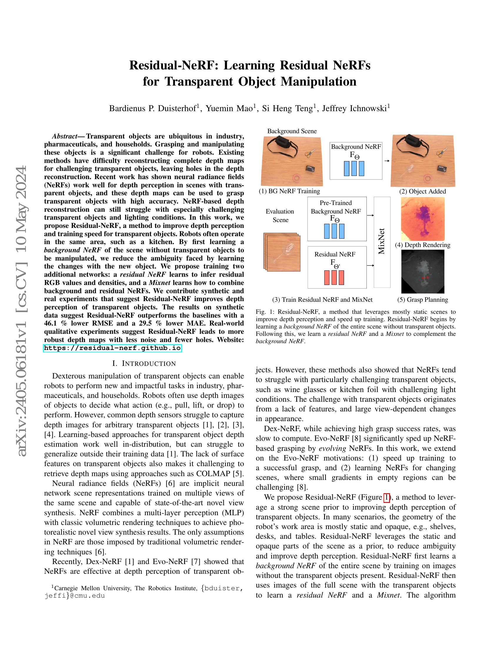Residual-NeRF: Learning Residual NeRFs for Transparent Object Manipulation - 智源社区论文