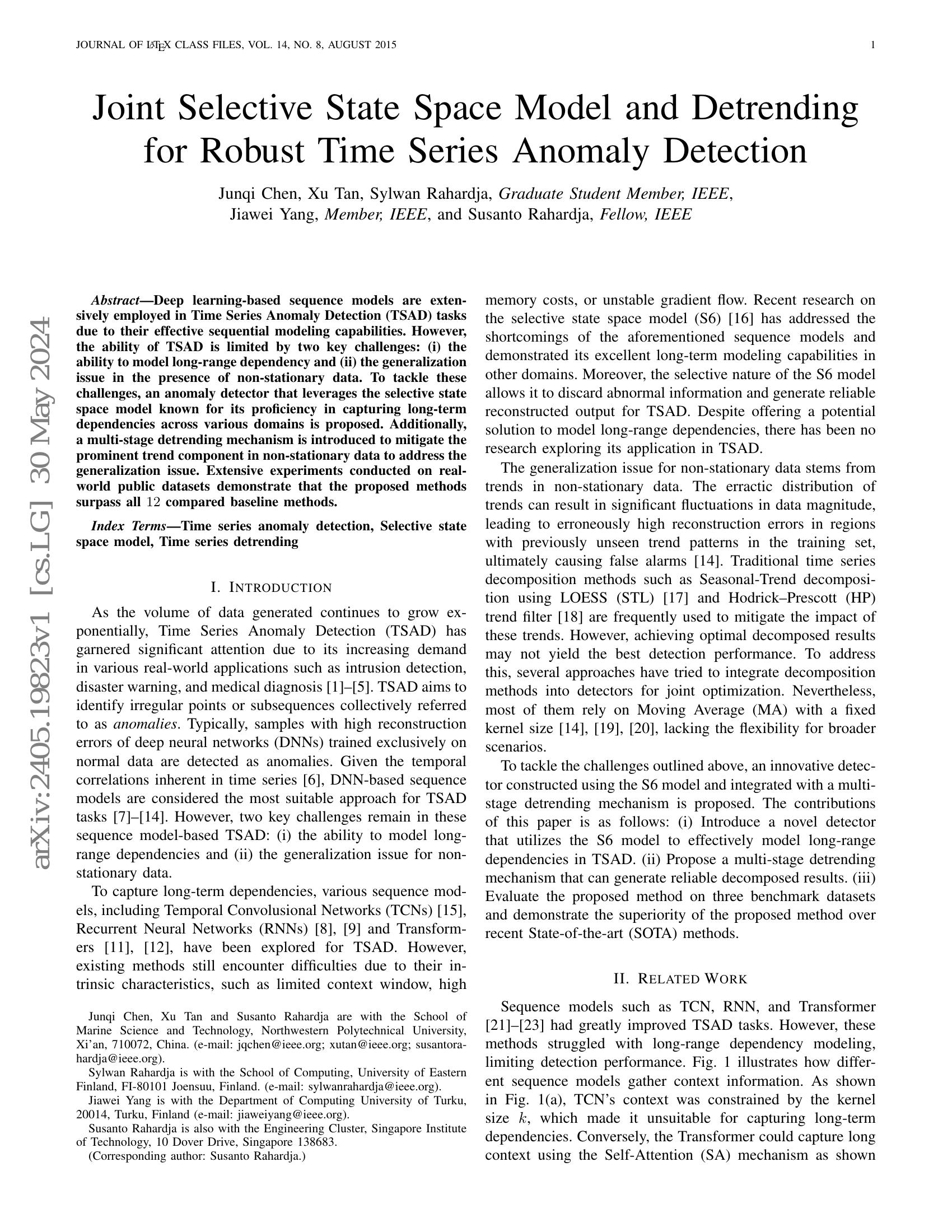 Joint Selective State Space Model and Detrending for Robust Time Series ...