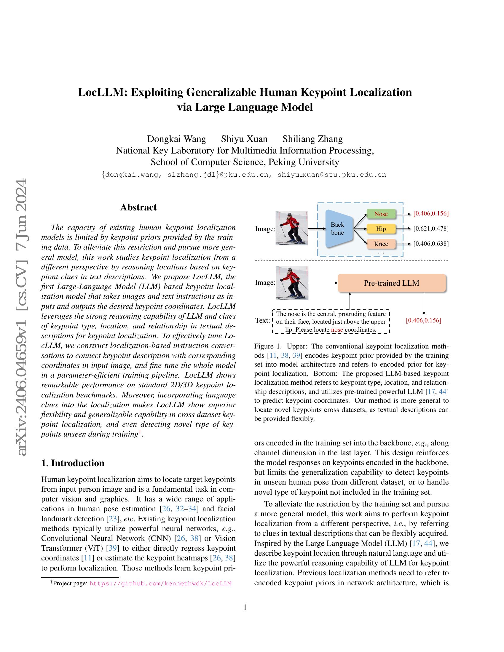 LocLLM: Exploiting Generalizable Human Keypoint Localization via Large ...