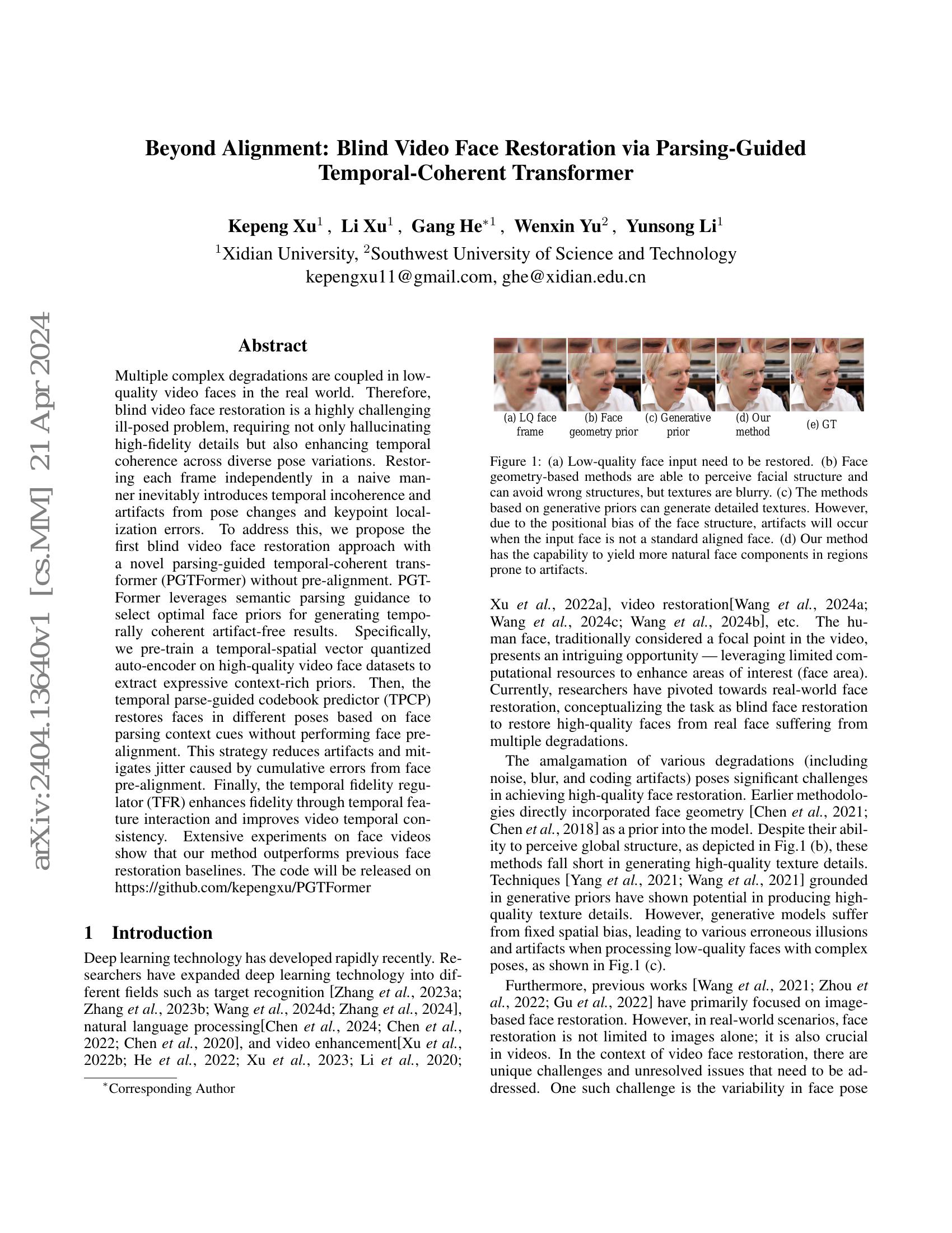 Beyond Alignment: Blind Video Face Restoration via Parsing-Guided ...