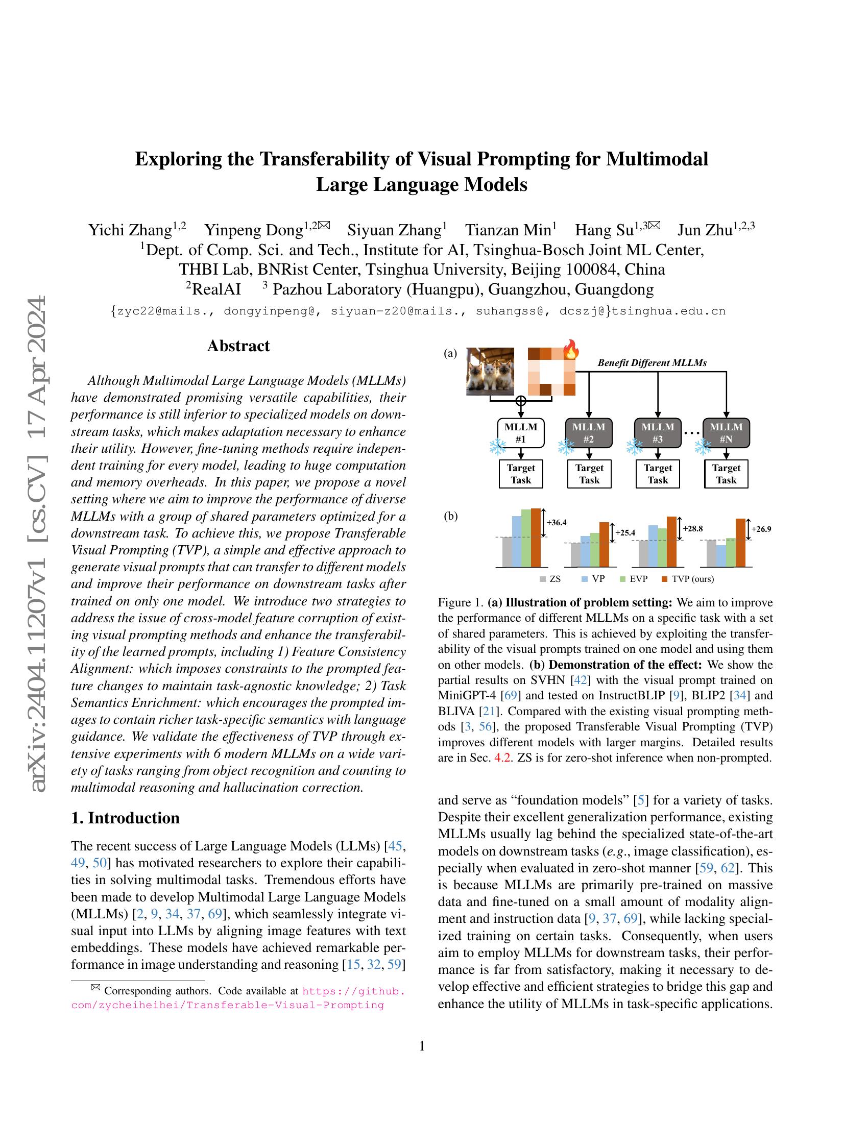 Exploring the Transferability of Visual Prompting for Multimodal Large Language Models - 智源社区论文