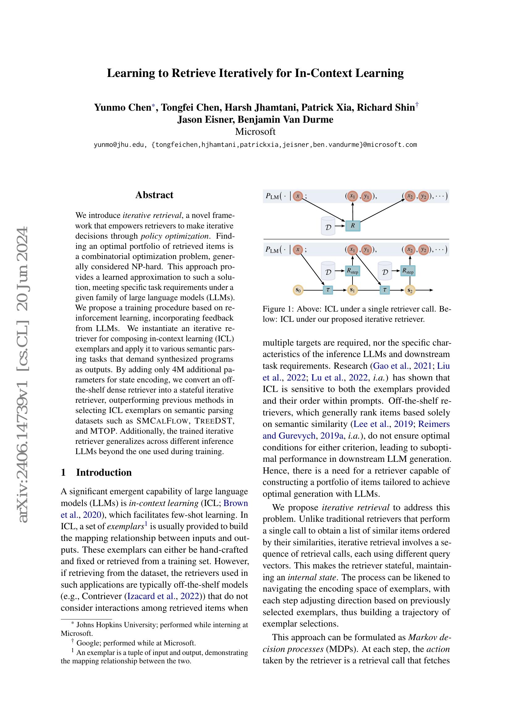 Learning to Retrieve Iteratively for In-Context Learning - 智源社区论文