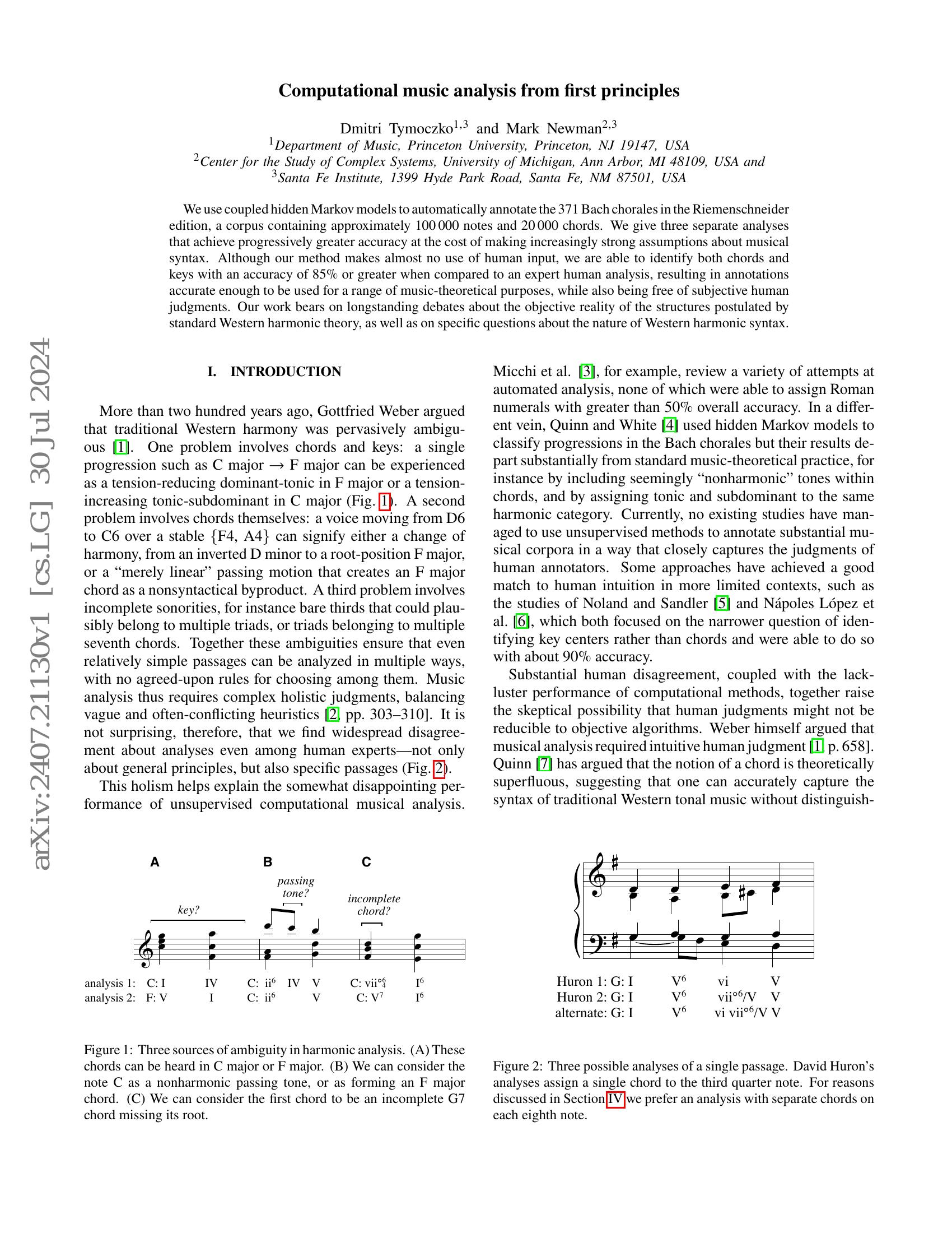 Computational music analysis from first principles - 智源社区论文