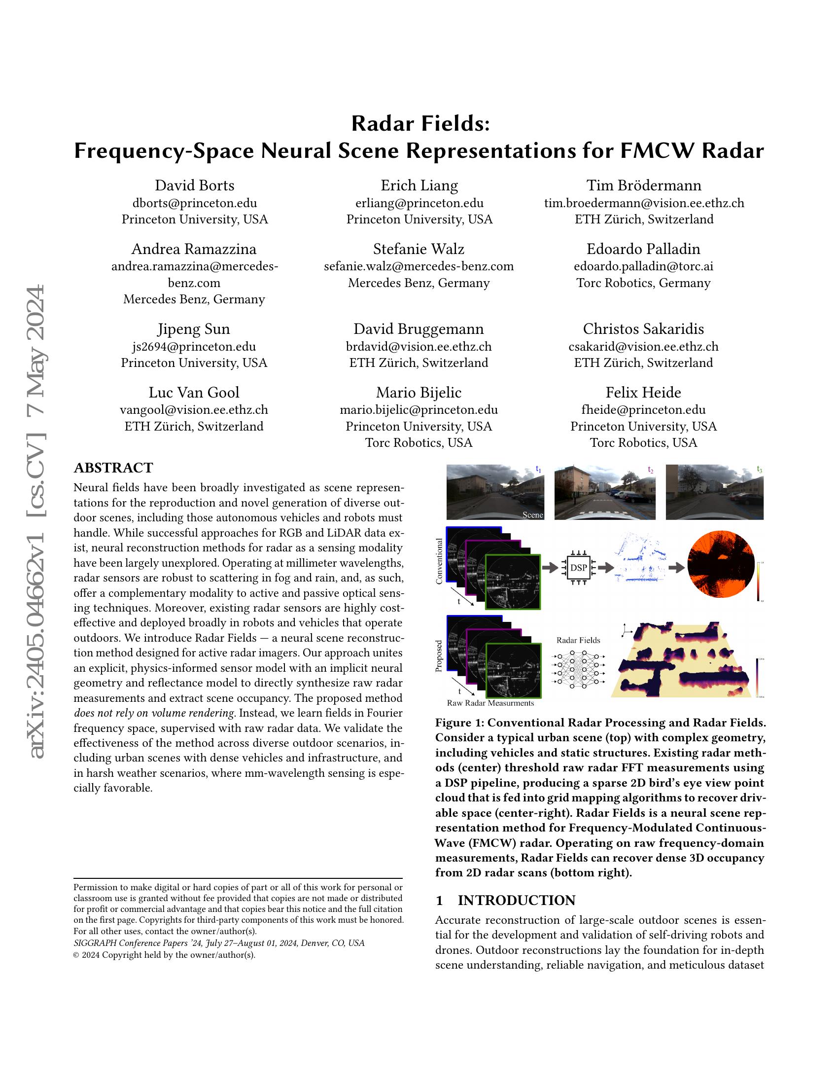 Radar Fields: Frequency-Space Neural Scene Representations for FMCW ...