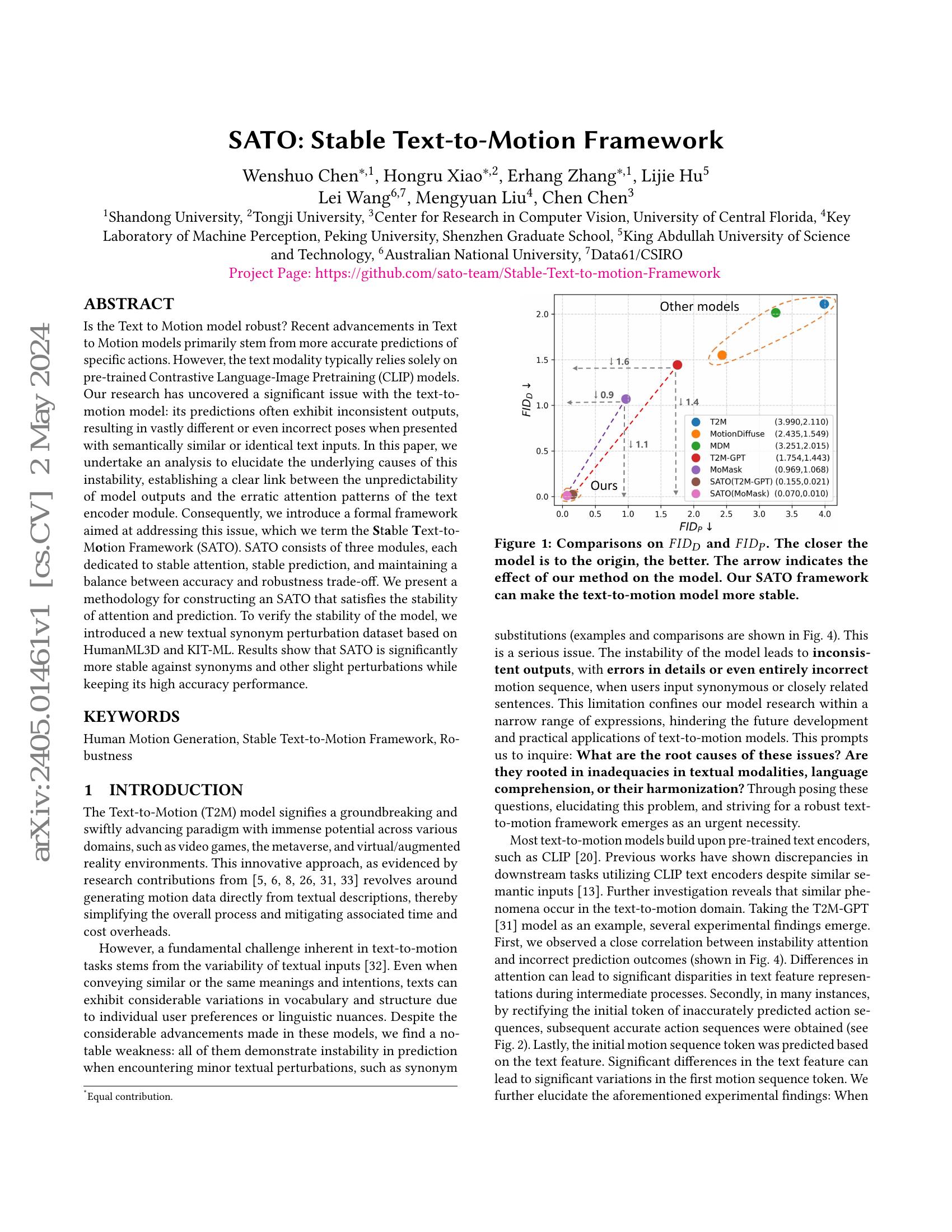 SATO: Stable Text-to-Motion Framework - 智源社区论文