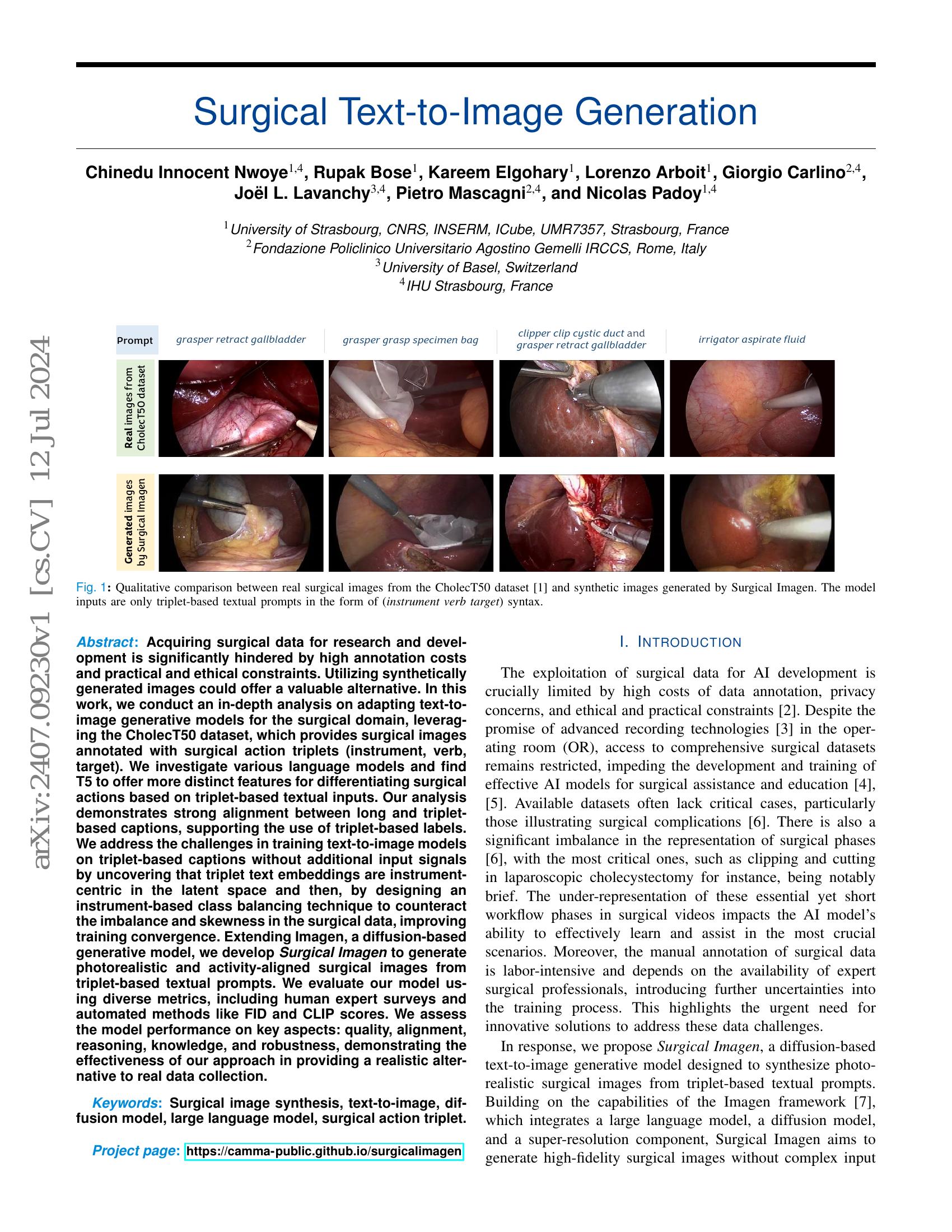 Surgical Text-to-Image Generation - 智源社区论文