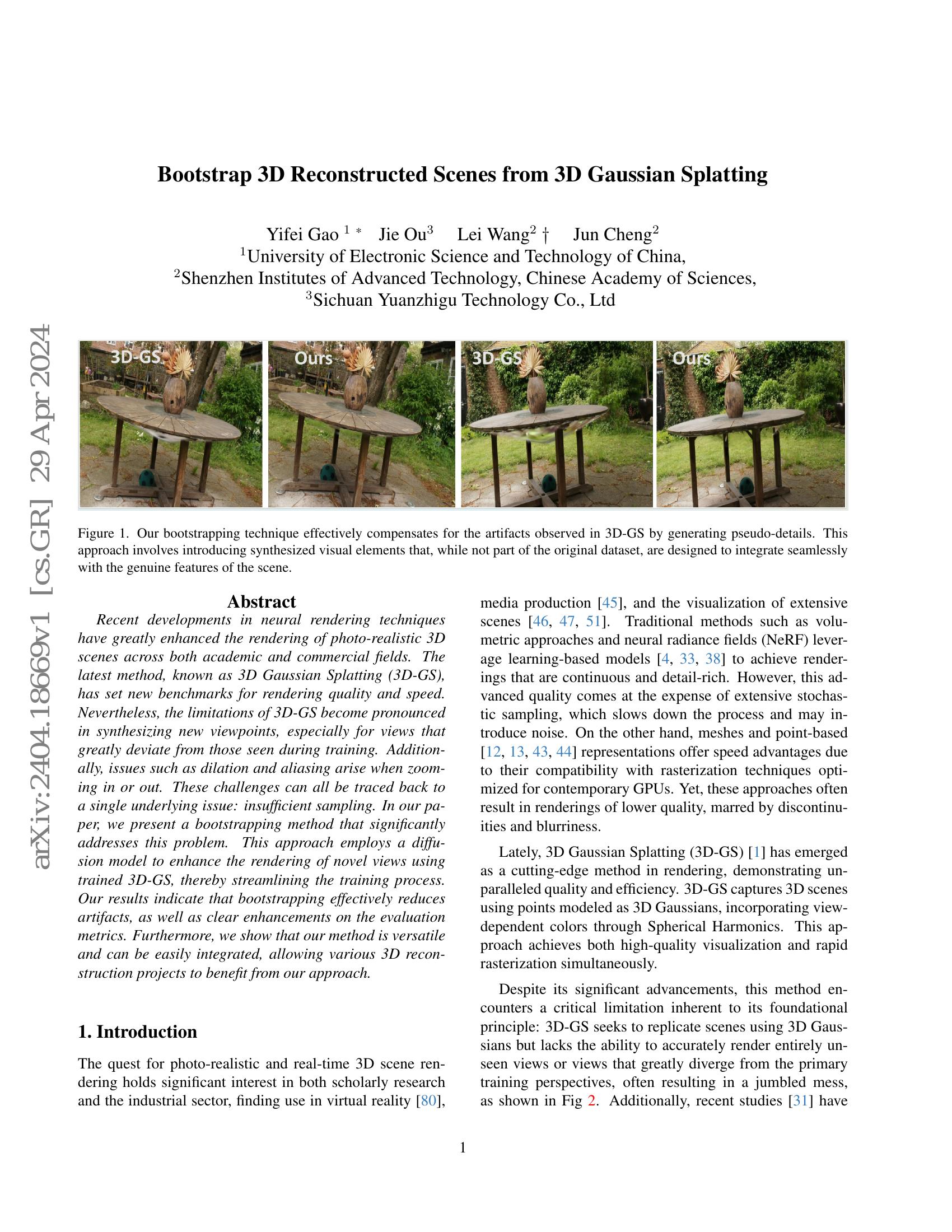 Bootstrap 3D Reconstructed Scenes from 3D Gaussian Splatting - 智源社区论文