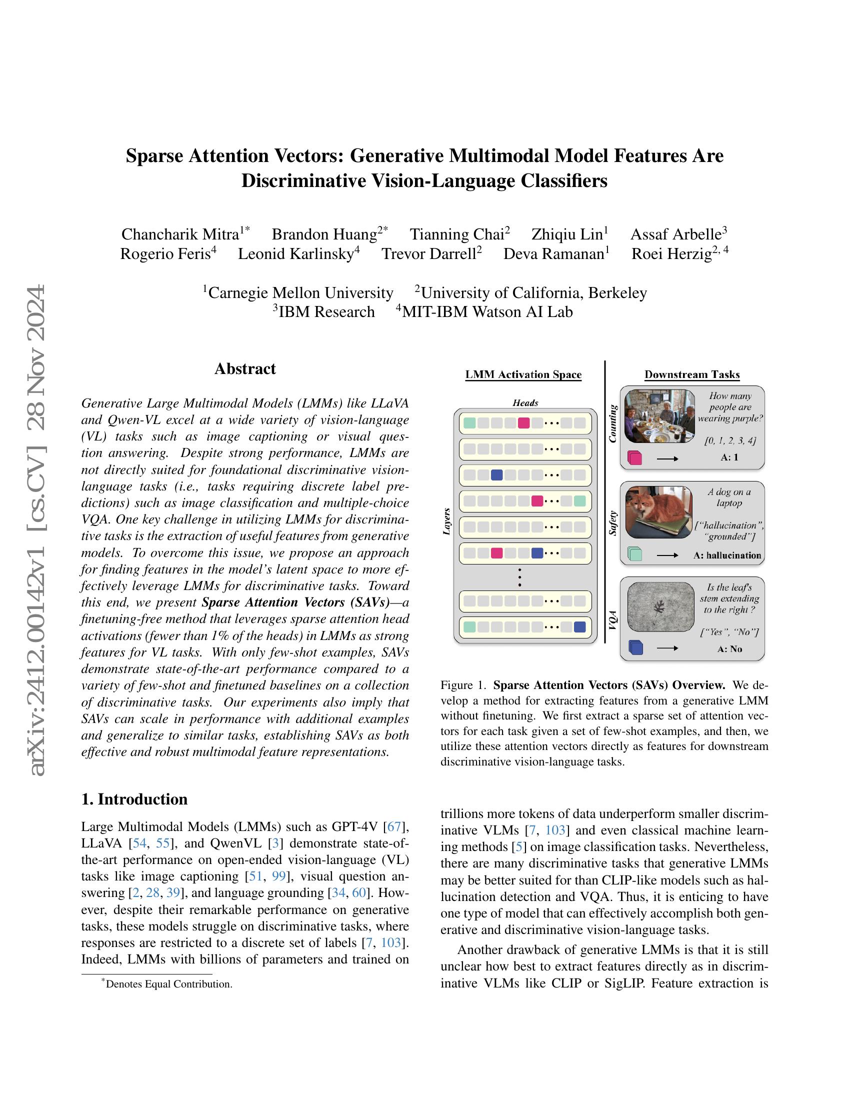 Sparse Attention Vectors: Generative Multimodal Model Features Are Discriminative Vision ...