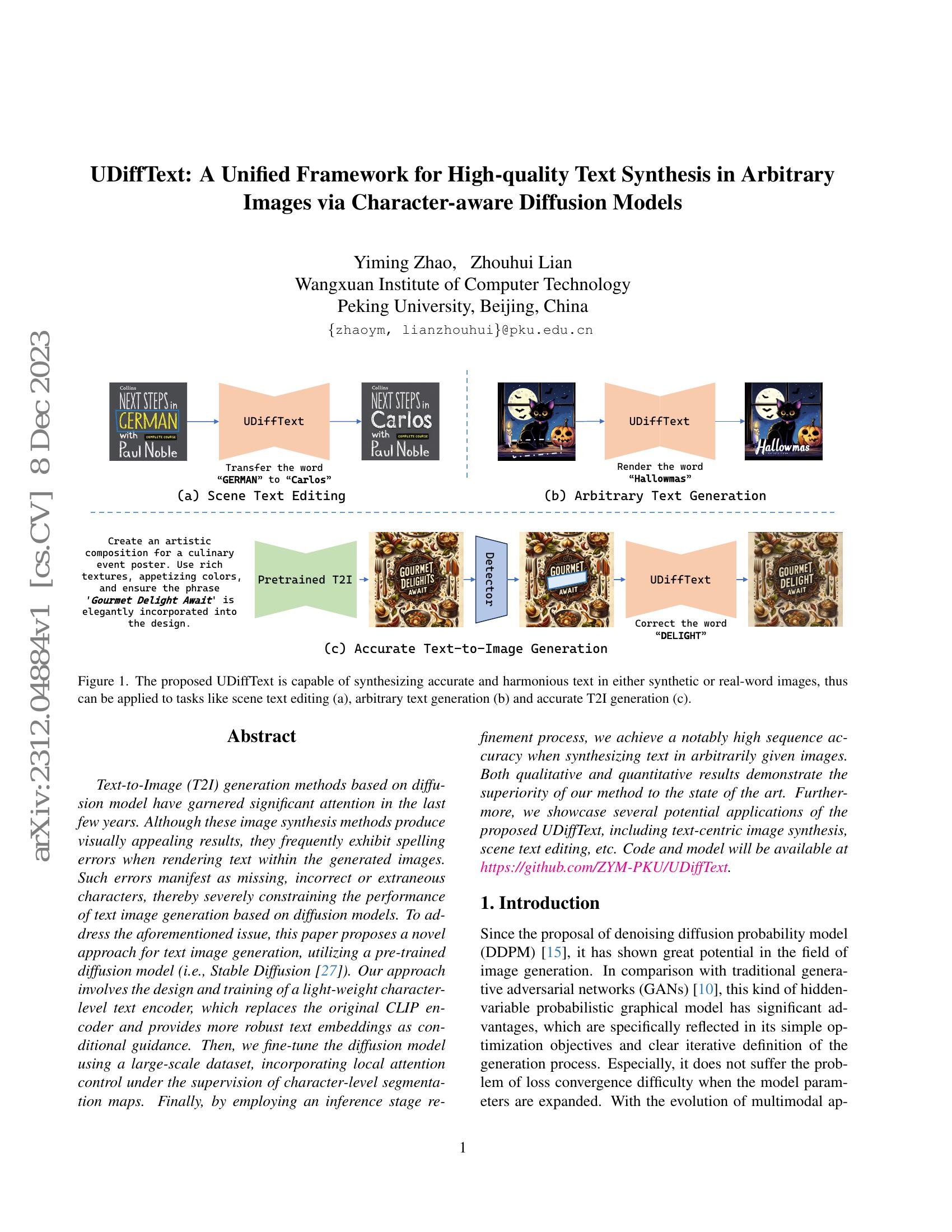 UDiffText: A Unified Framework for High-quality Text Synthesis in ...