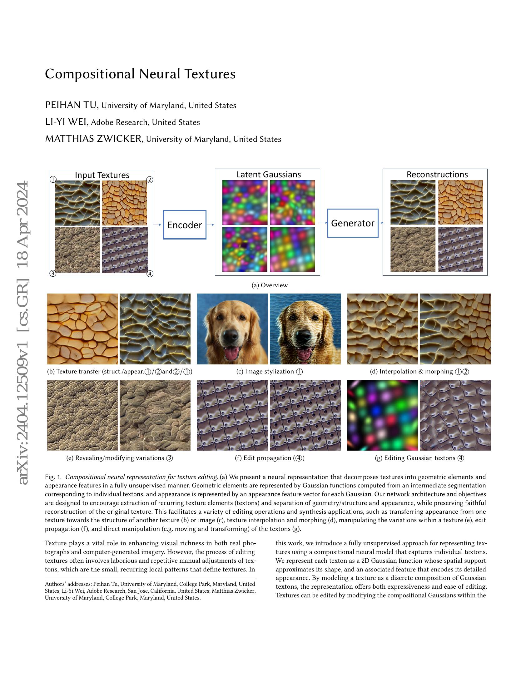 Compositional Neural Textures - 智源社区论文