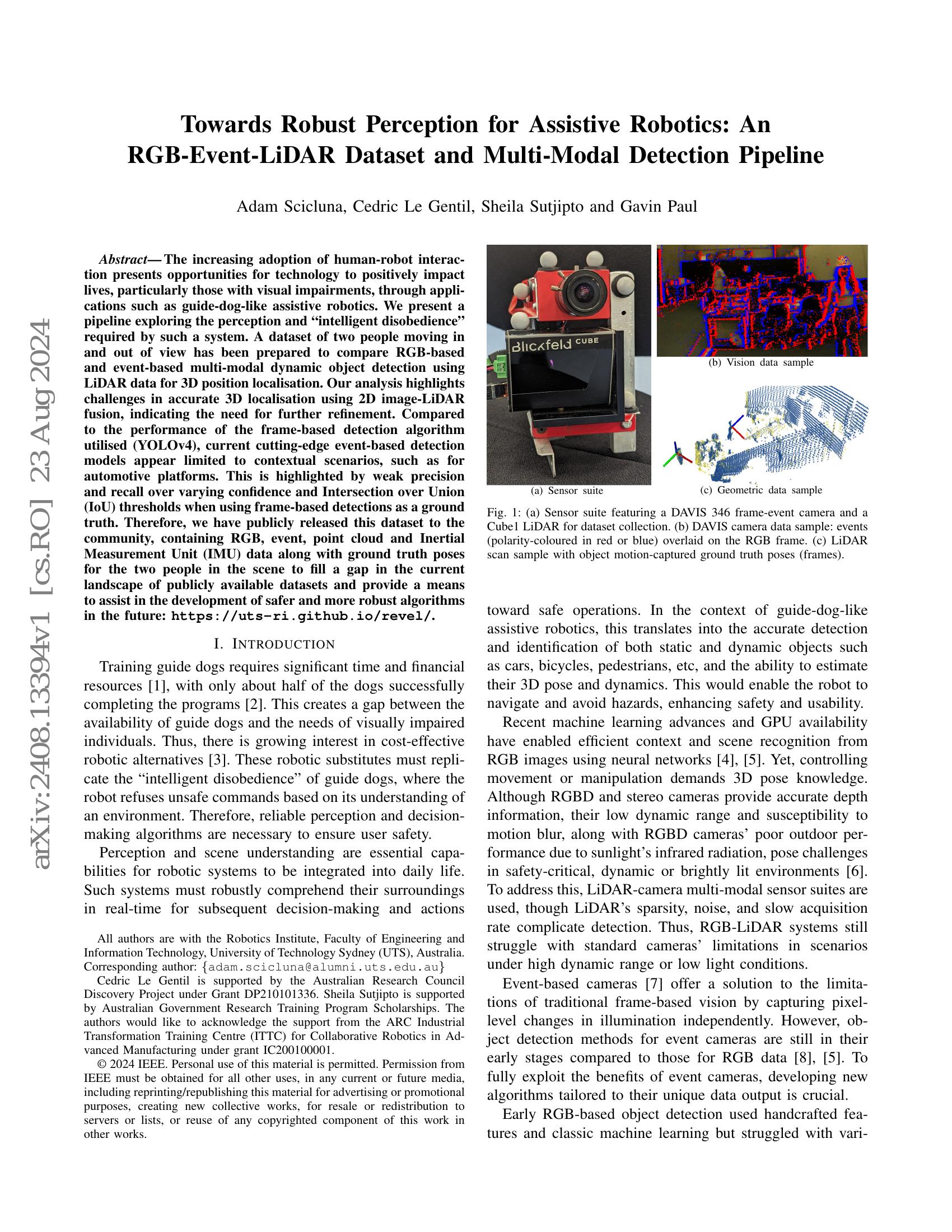 Towards Robust Perception for Assistive Robotics: An RGB-Event-LiDAR ...