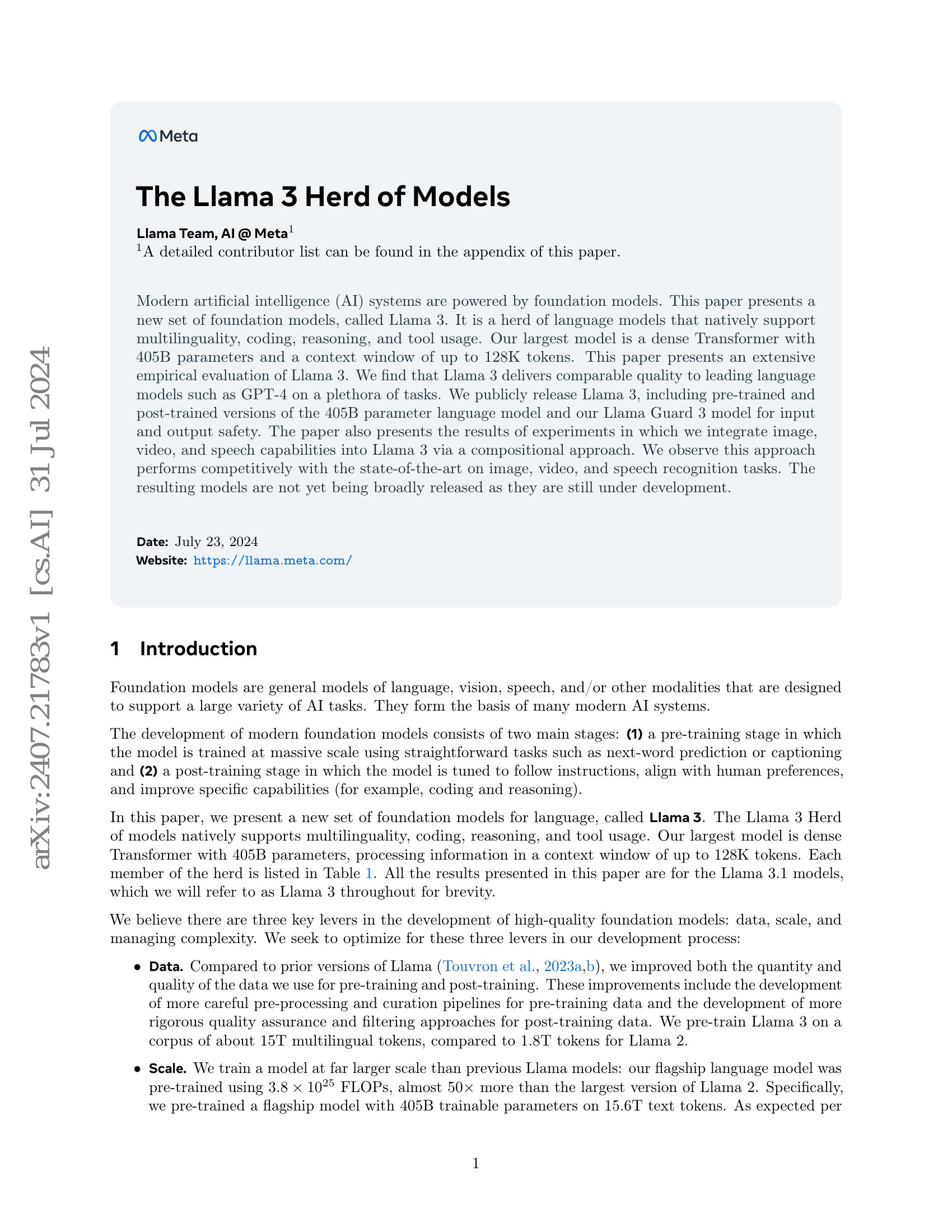 The Llama 3 Herd of Models - 智源社区论文