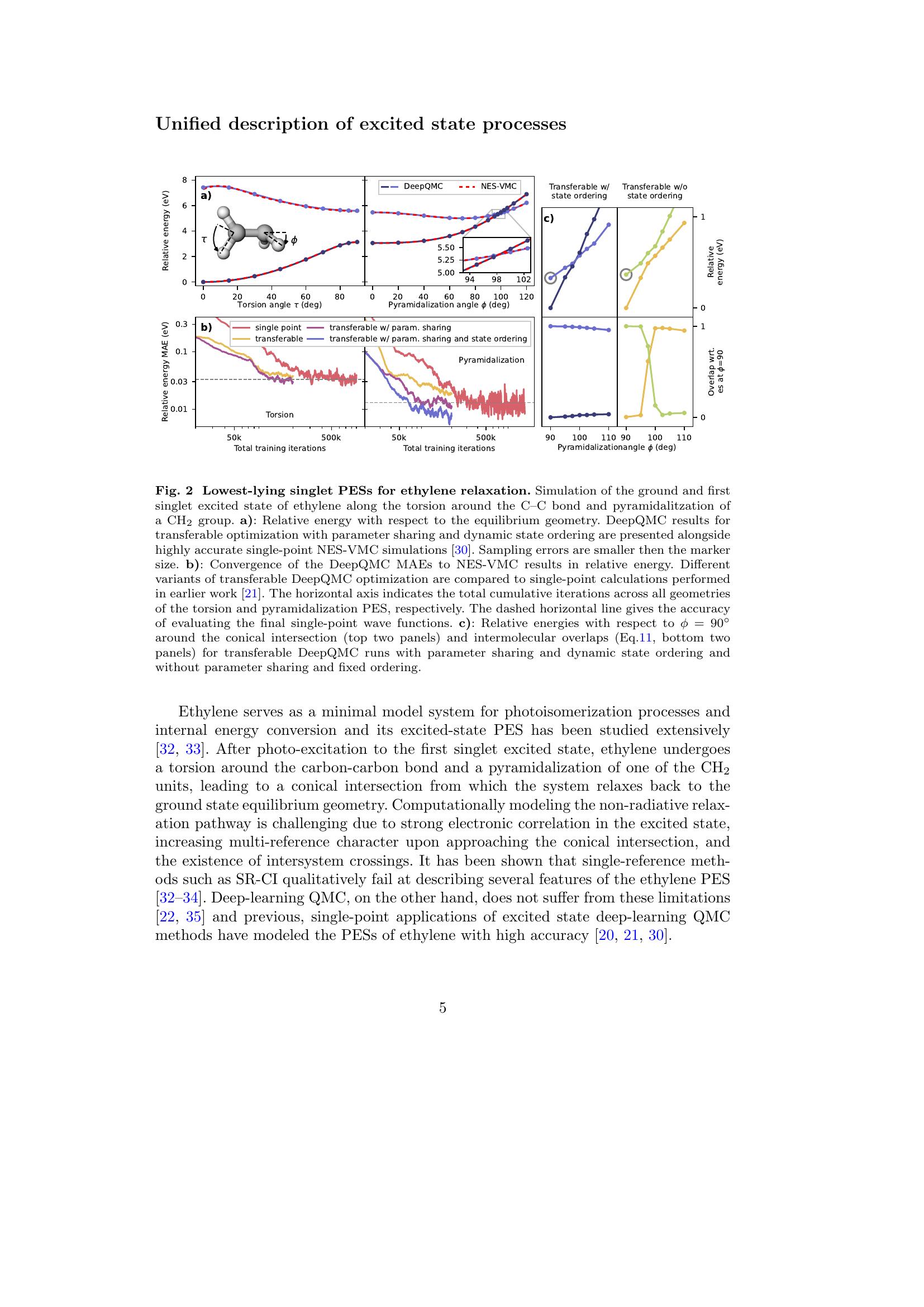 Ab-initio simulation of excited-state potential energy surfaces with transferable deep quantum ...