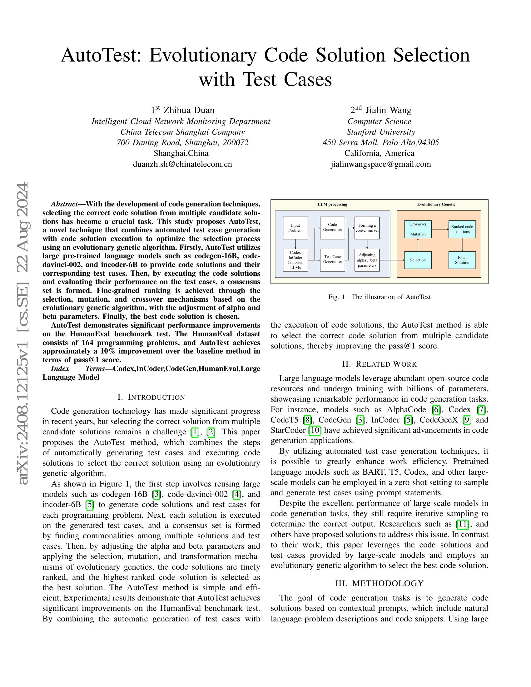 AutoTest: Evolutionary Code Solution Selection with Test Cases - 智源社区论文