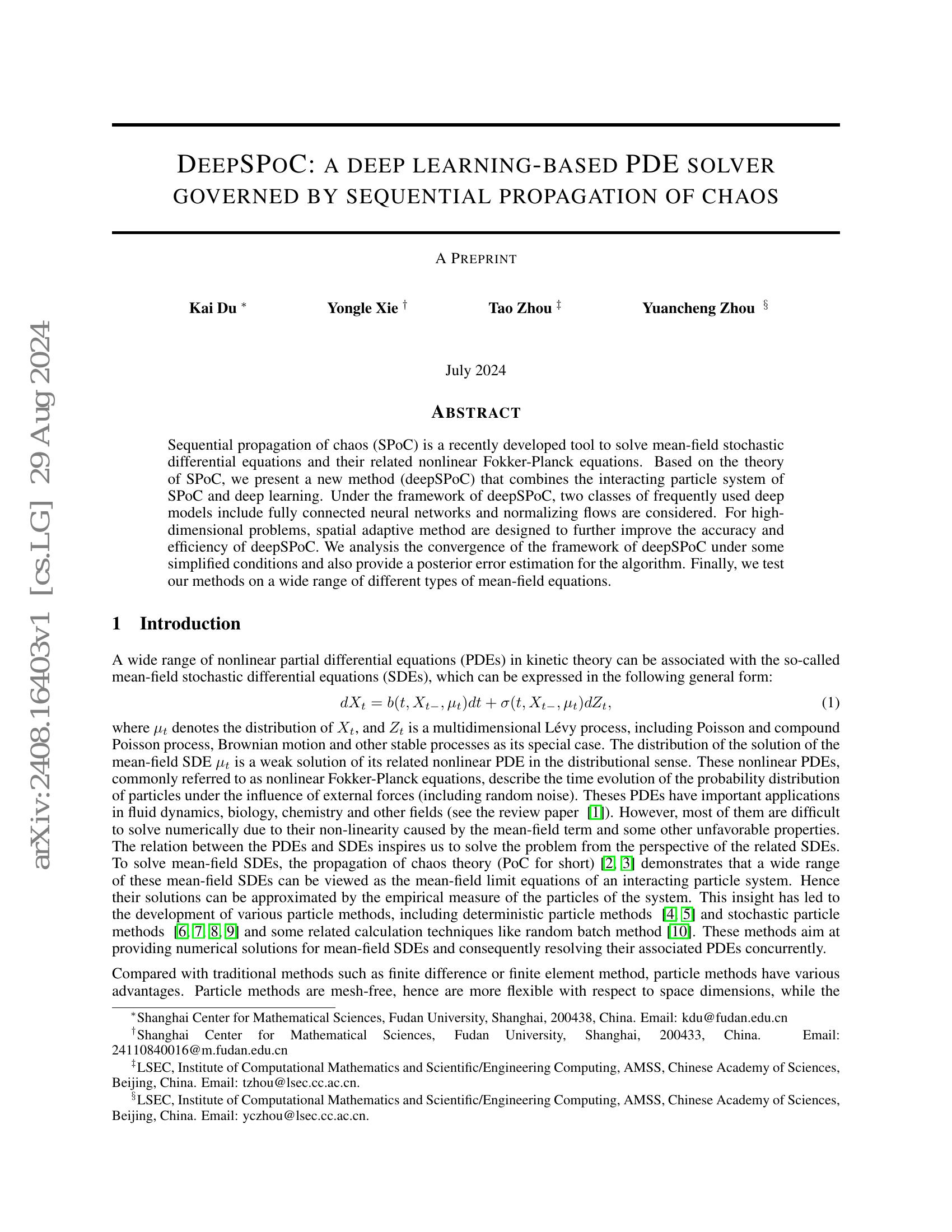 DeepSPoC: A Deep Learning-Based PDE Solver Governed by Sequential Propagation of Chaos - 智源社区论文