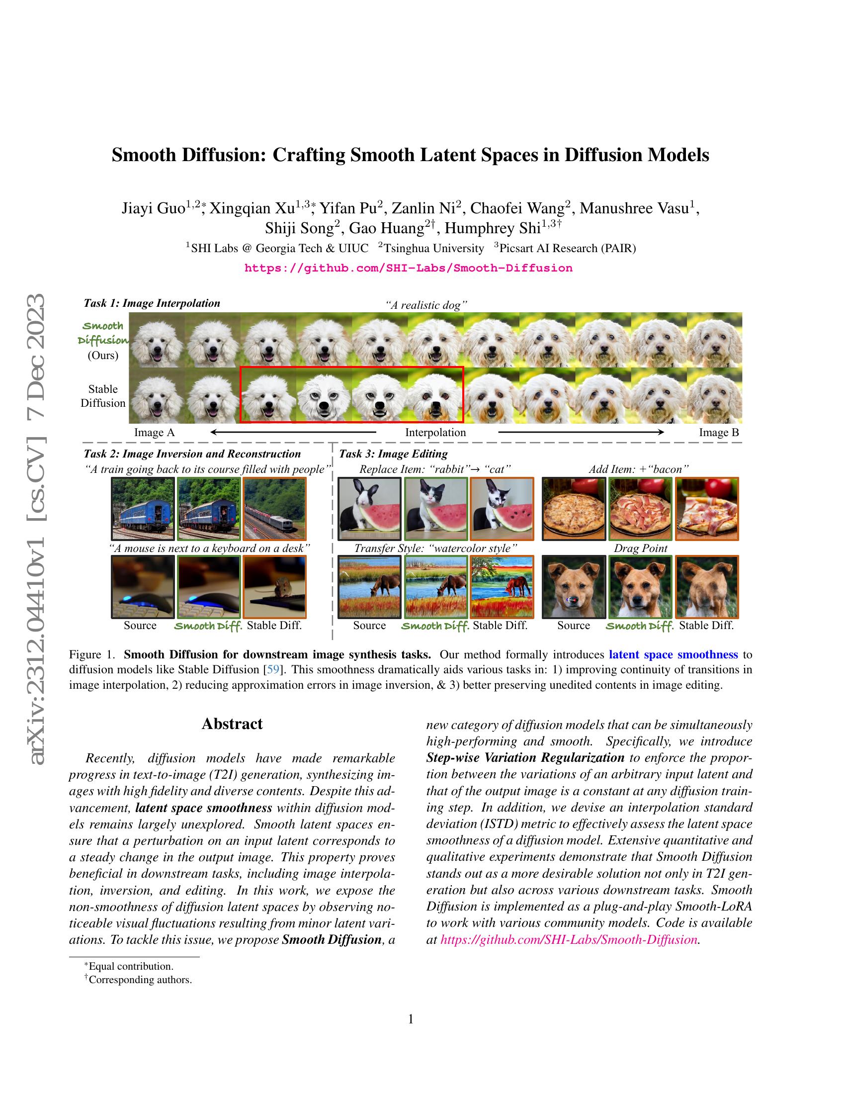 Smooth Diffusion: Crafting Smooth Latent Spaces in Diffusion Models - 智 ...