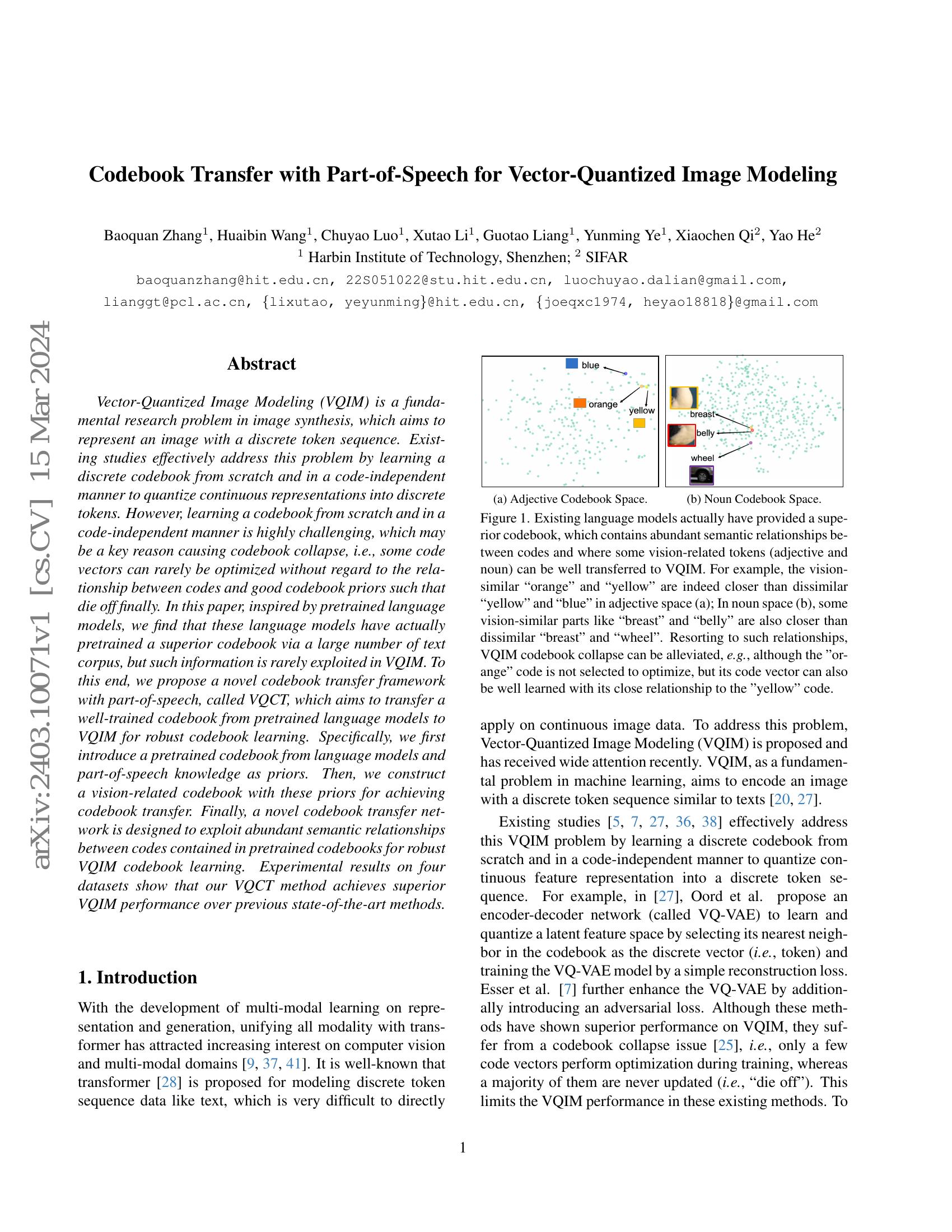 Codebook Transfer with Part-of-Speech for Vector-Quantized Image Modeling - 智源社区论文