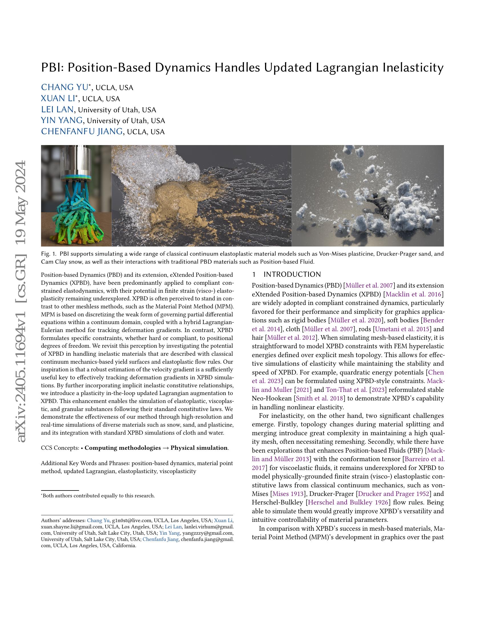 PBI: Position-Based Dynamics Handles Updated Lagrangian Inelasticity ...