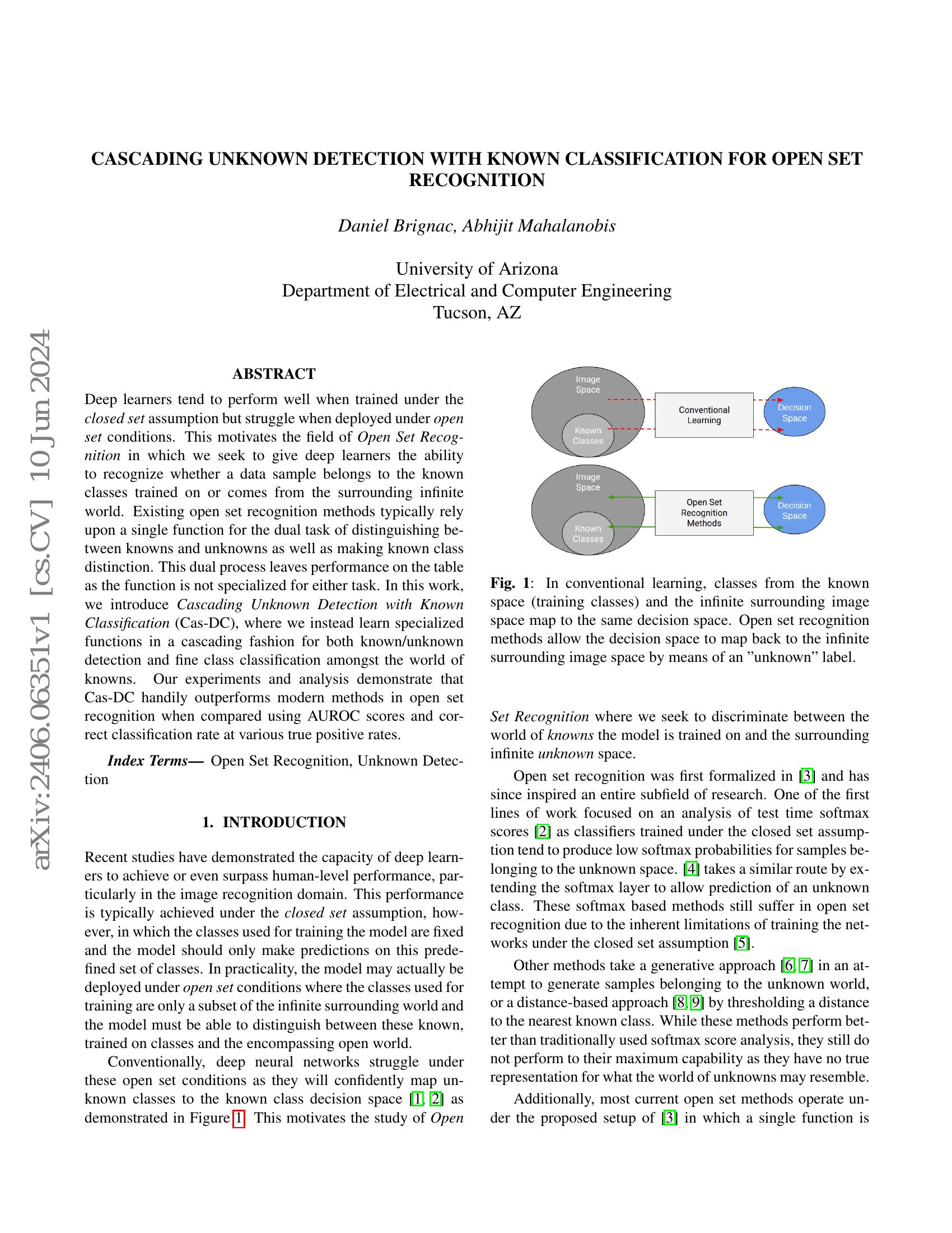 Cascading Unknown Detection with Known Classification for Open Set Recognition - 智源社区论文