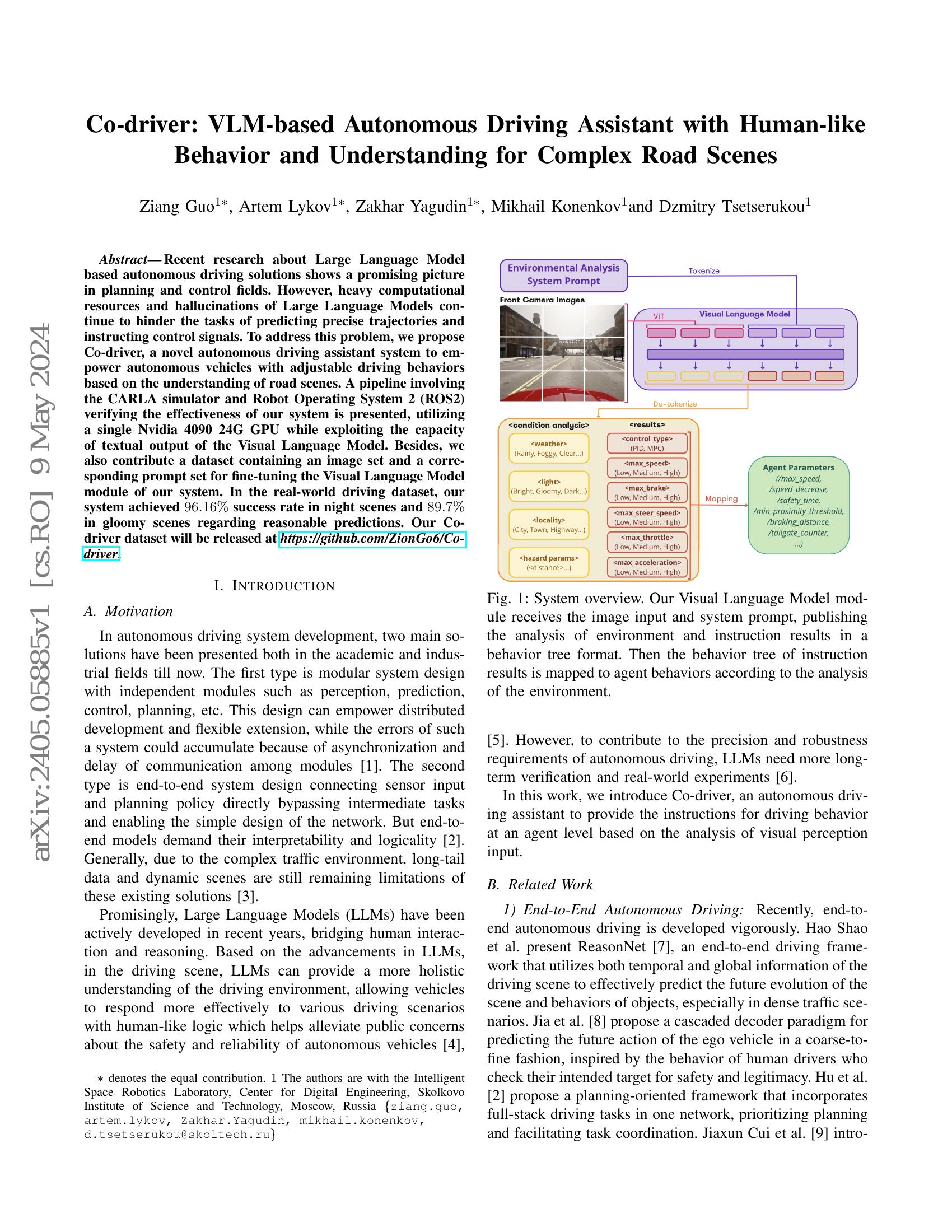 Co-driver: VLM-based Autonomous Driving Assistant with Human-like ...