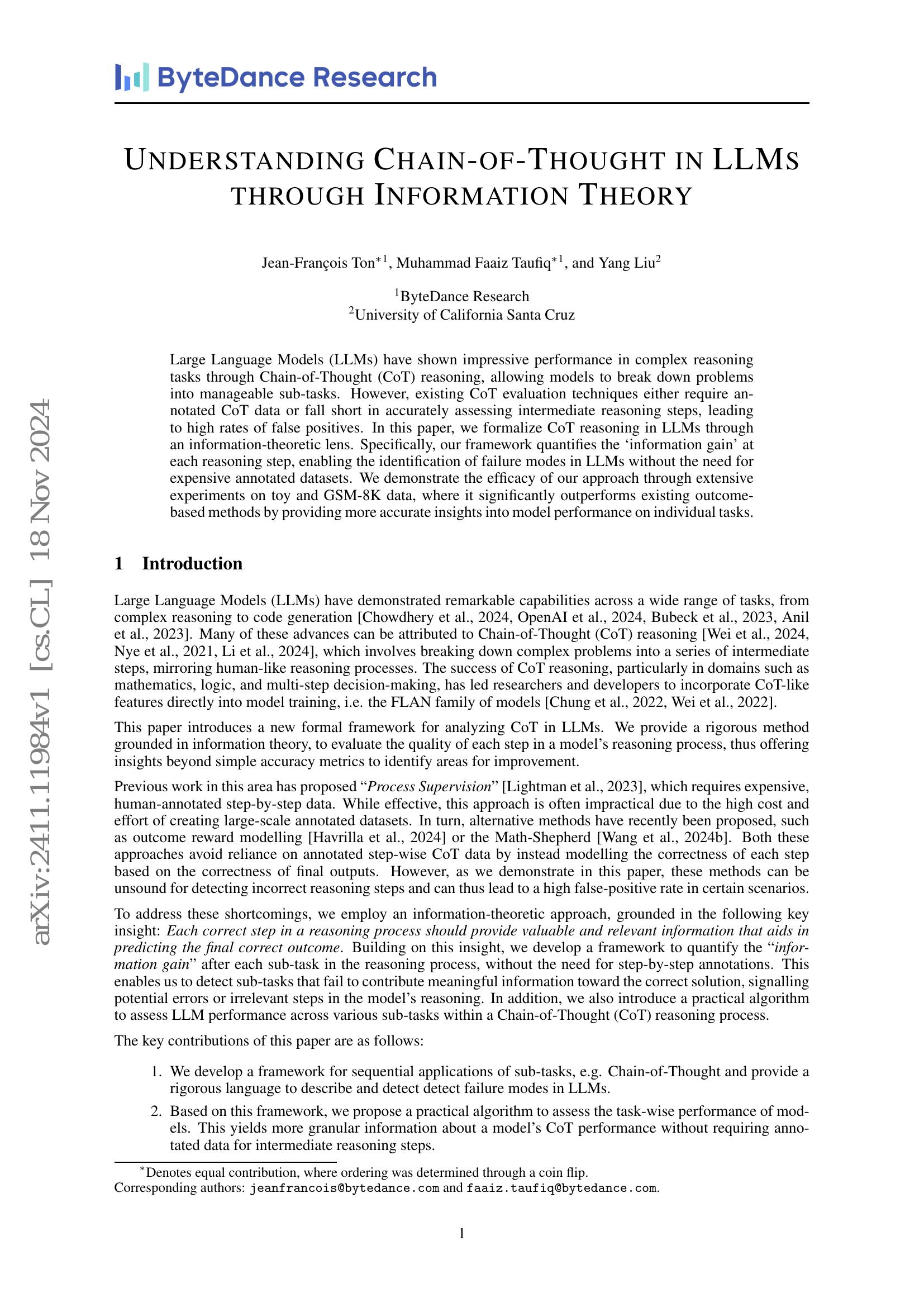 Understanding Chain-of-Thought in LLMs through Information Theory - 智源社区论文
