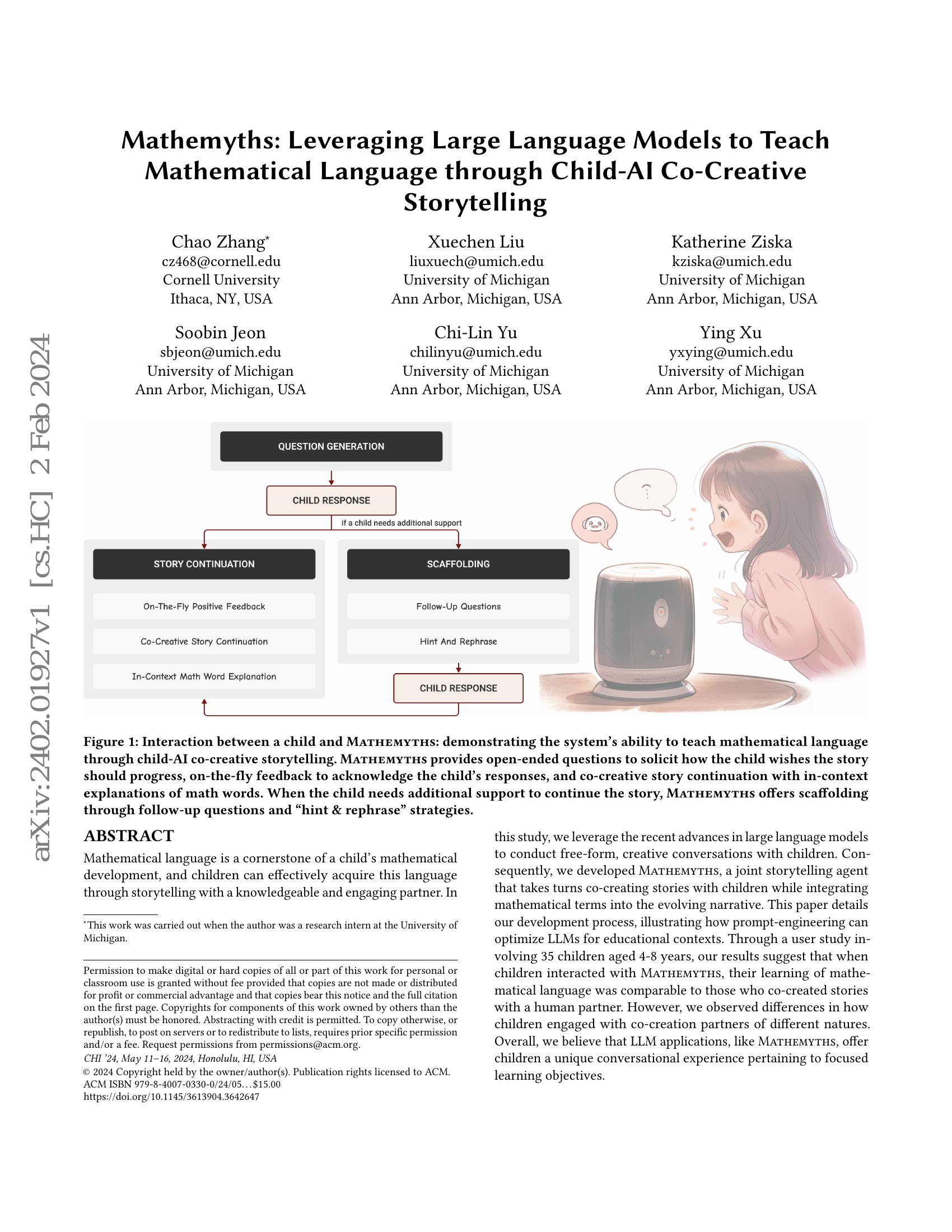 Mathemyths: Leveraging Large Language Models to Teach Mathematical ...