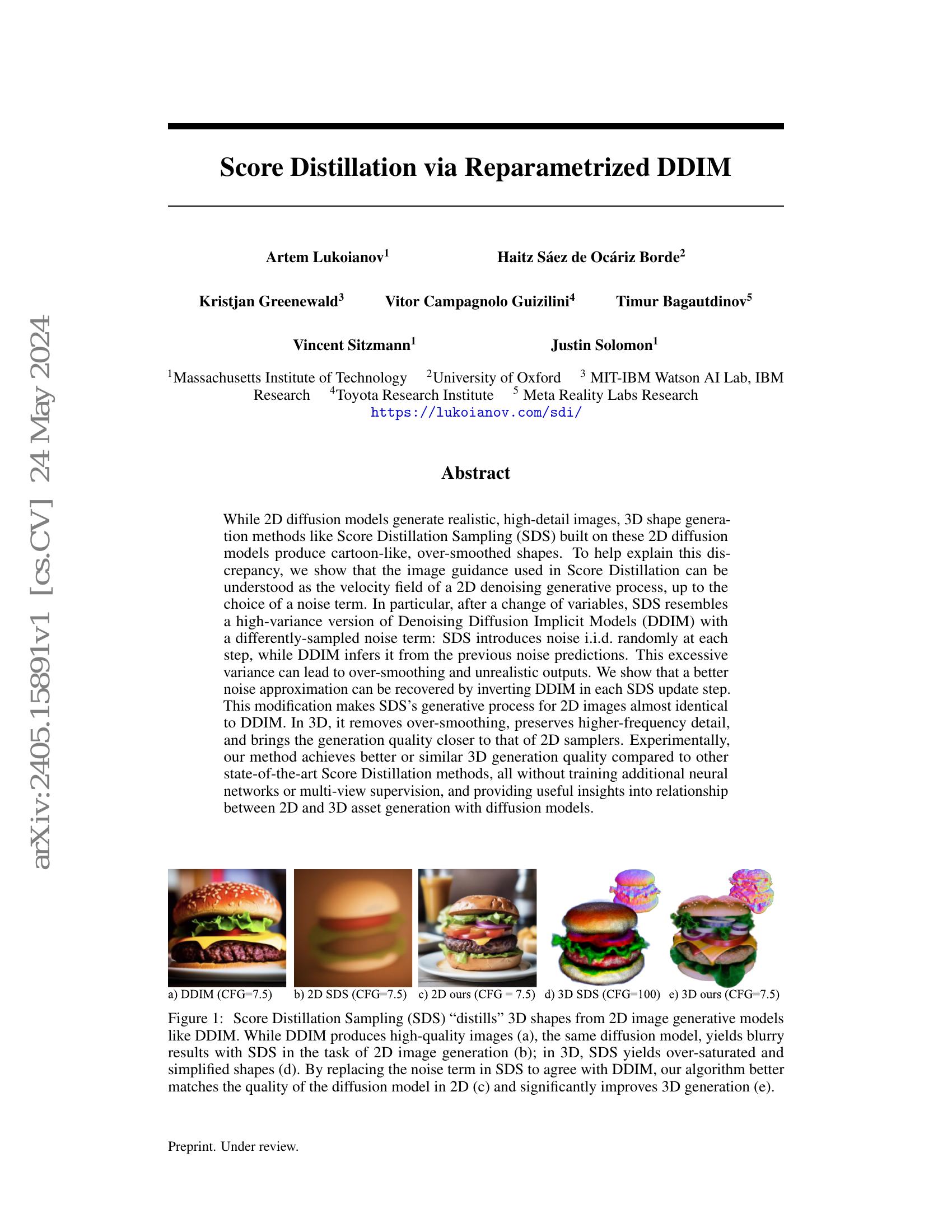 Score Distillation via Reparametrized DDIM - 智源社区论文