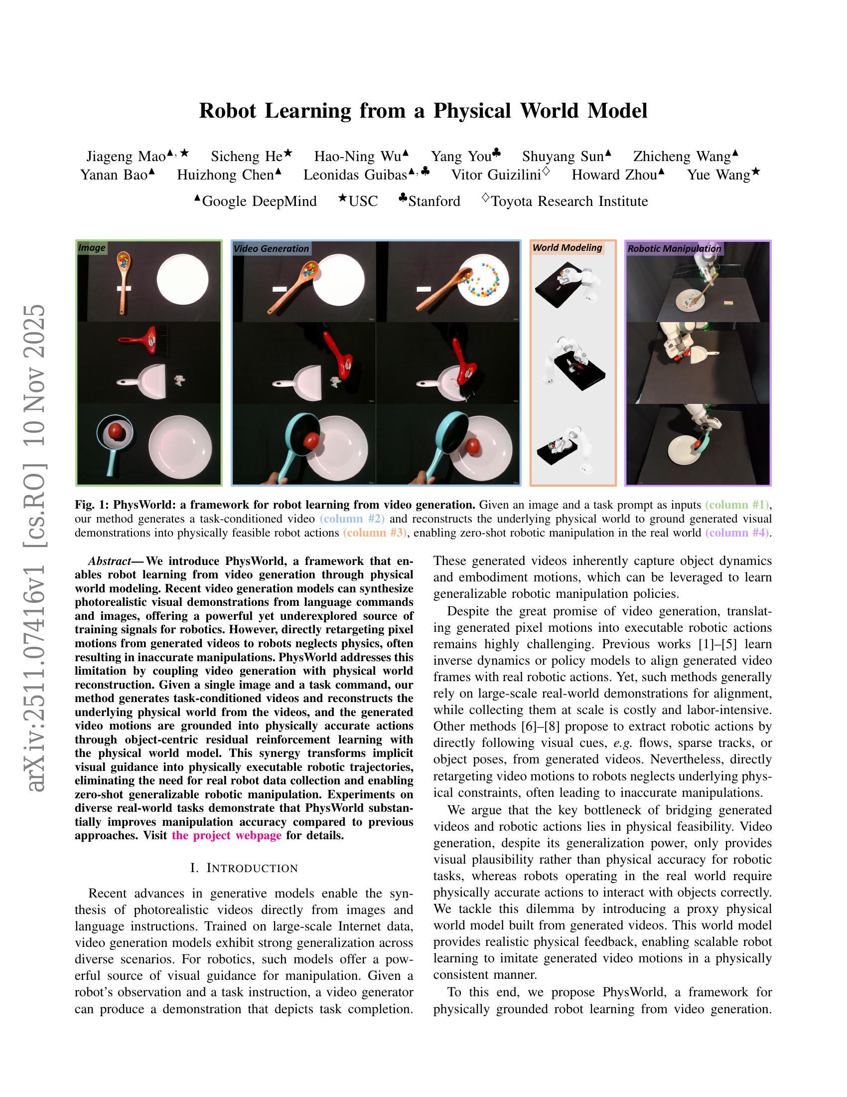 Robot Learning from a Physical World Model - 智源社区论文