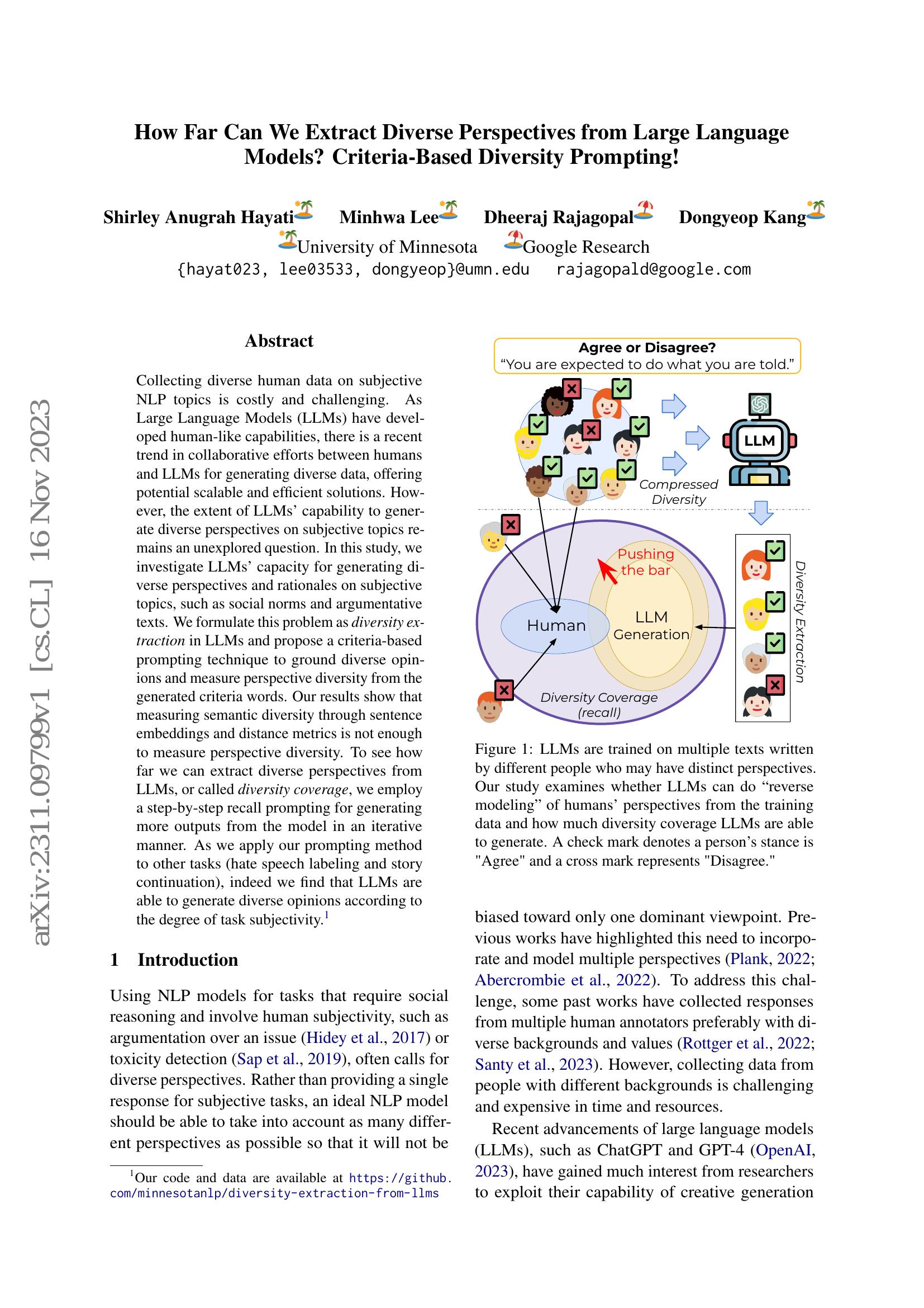 How Far Can We Extract Diverse Perspectives from Large Language Models? Criteria-Based Diversity ...