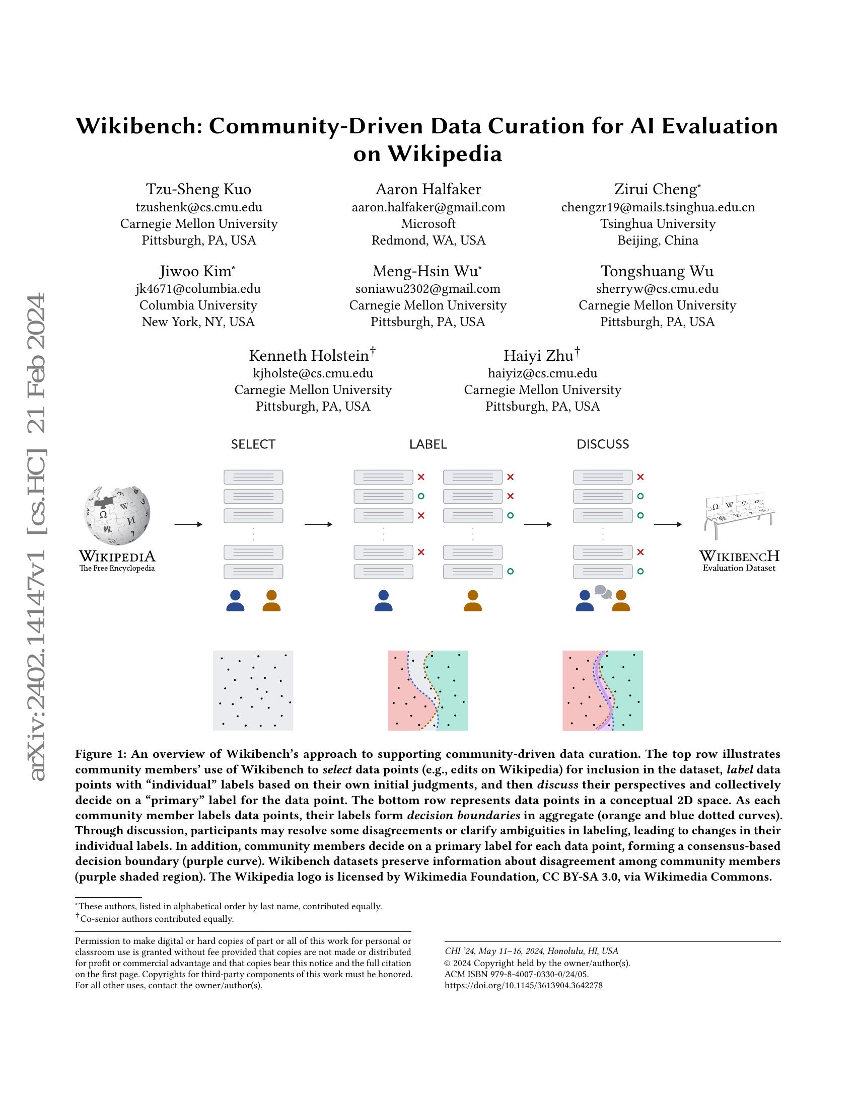 Wikibench: Community-Driven Data Curation for AI Evaluation on Wikipedia - 智源社区论文